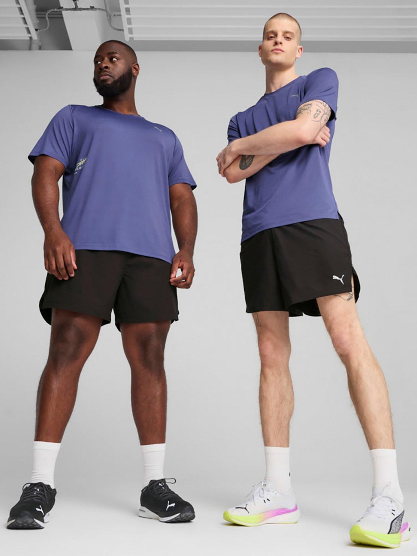 Puma Men's Running Ultraweave 5 Inch Shorts - Black/Glowing Red | Very