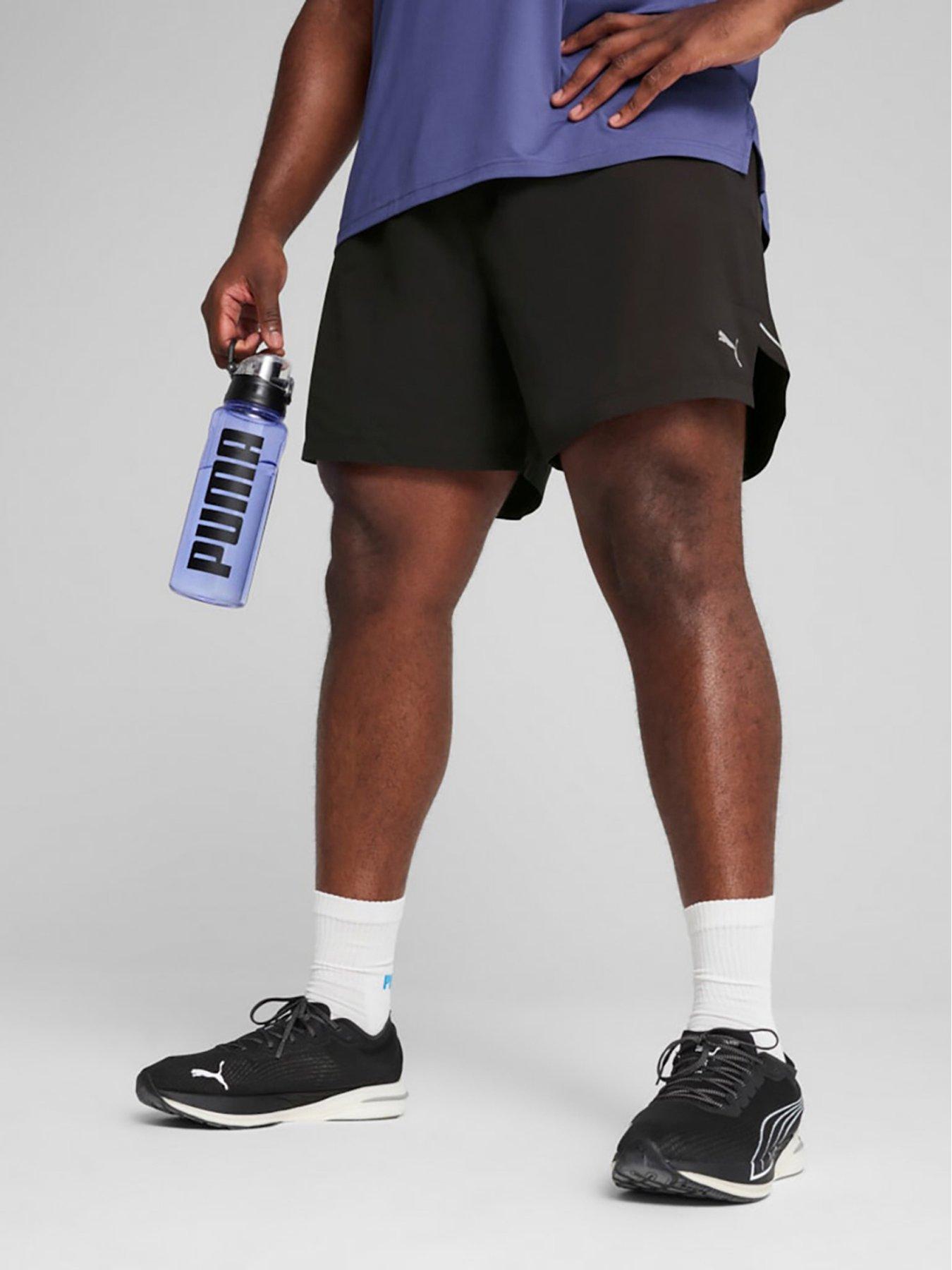 Puma Men's Running Ultraweave 5 Inch Shorts - Black/Glowing Red | Very