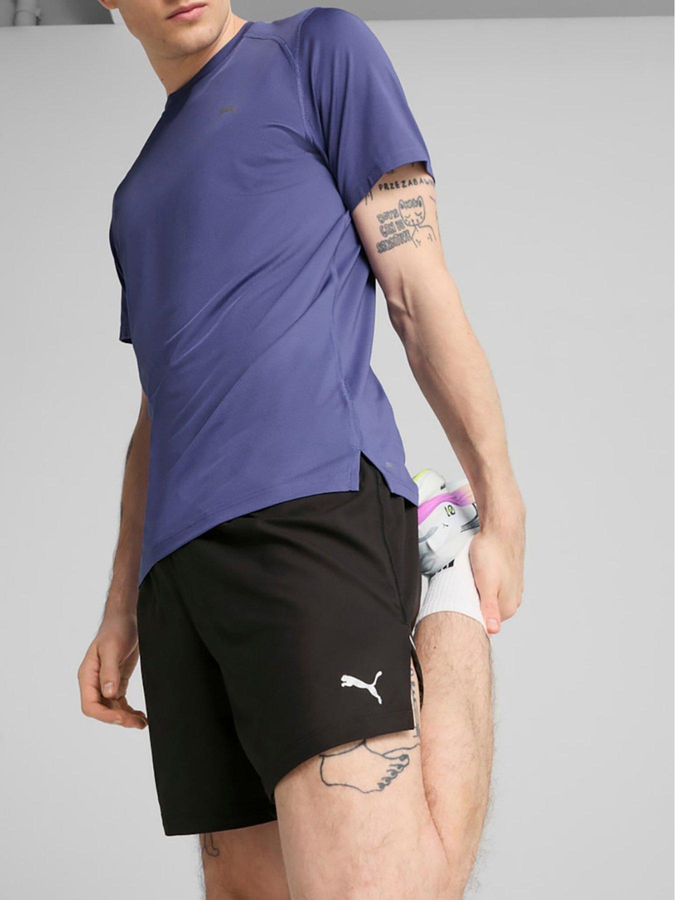 Puma Men's Running Ultraweave 5 Inch Shorts - Black/Glowing Red | Very