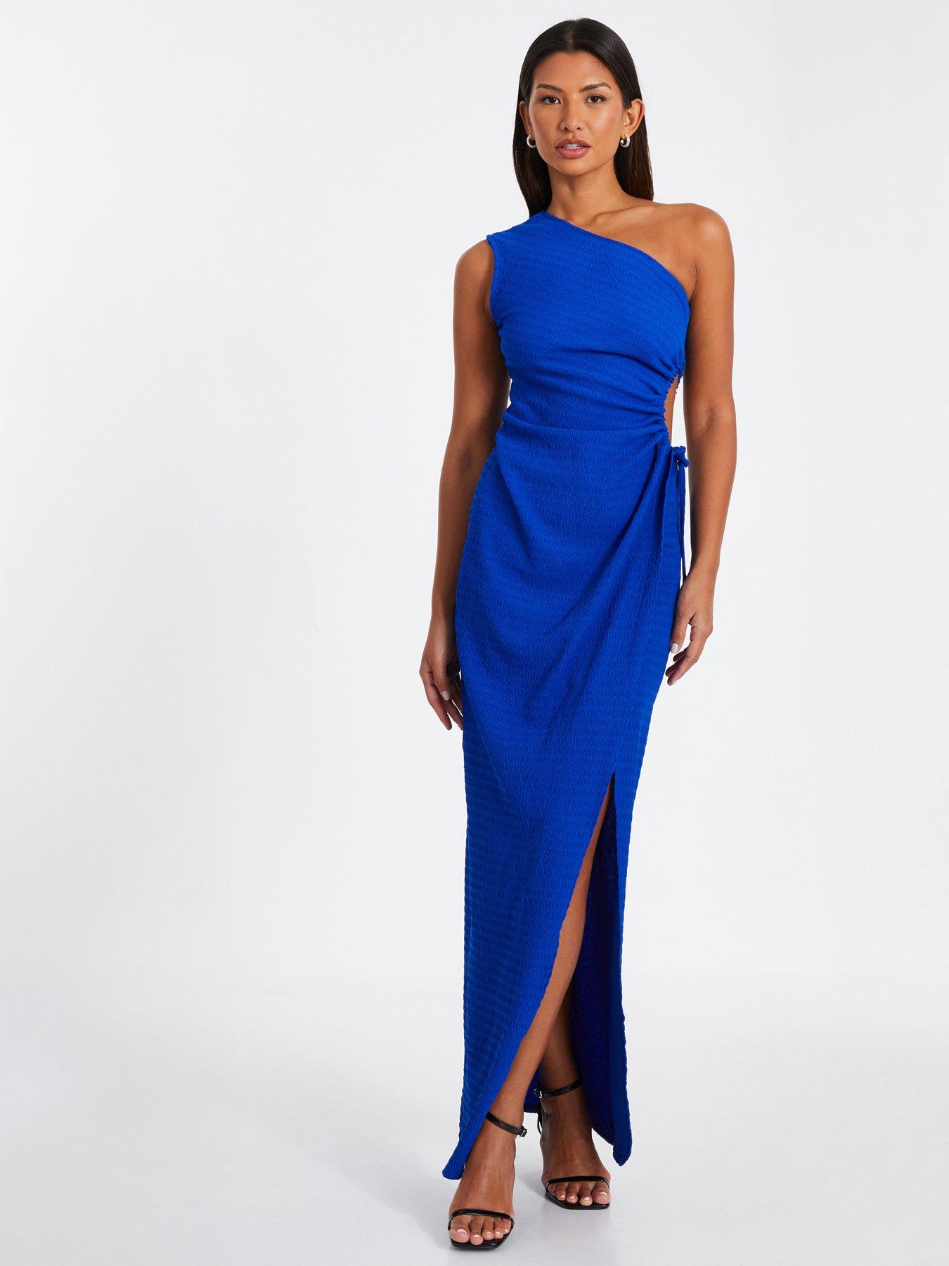 Quiz Royal Blue One Shoulder Midaxi Dress | Very