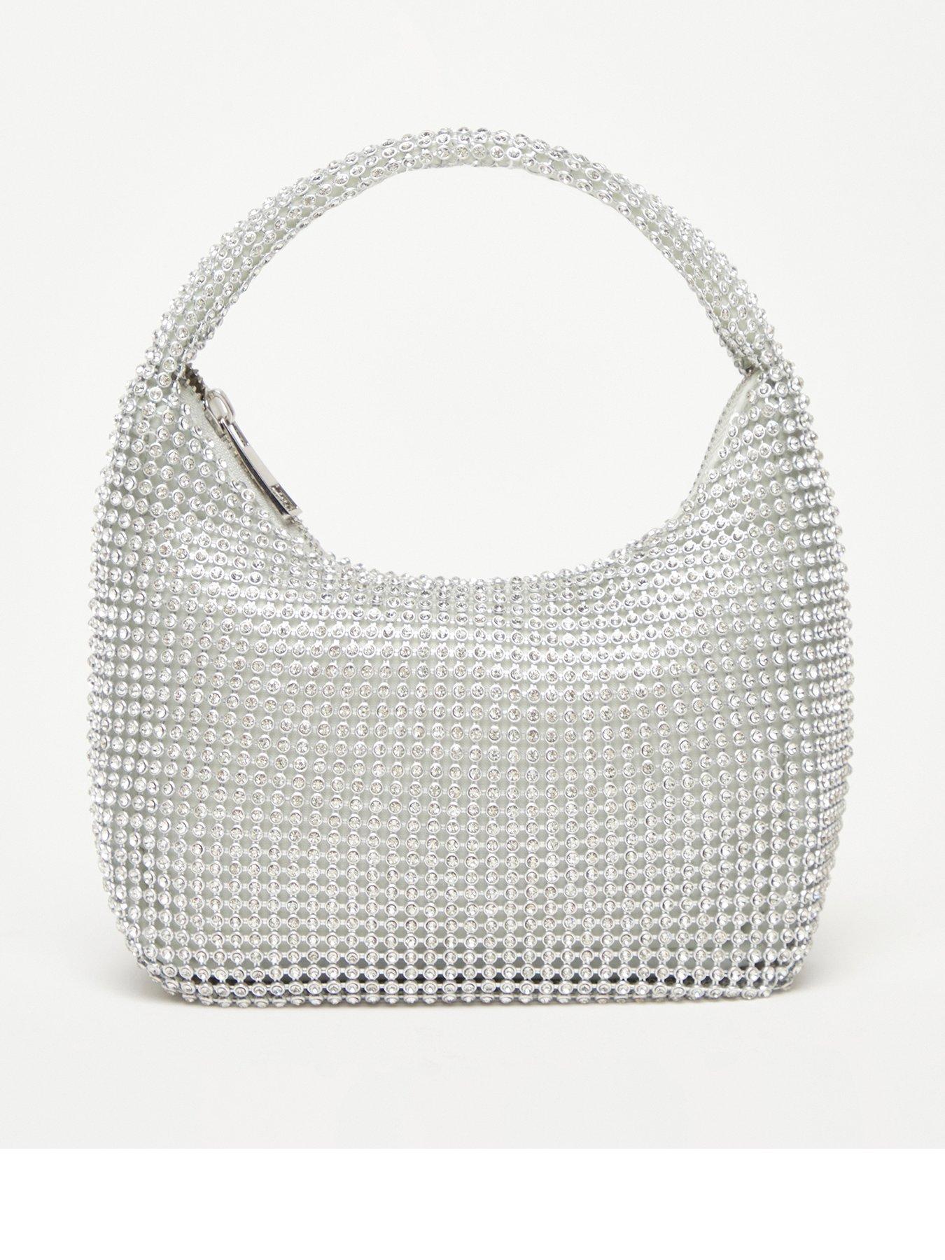 Quiz Silver Embellished Mini Bag | Very