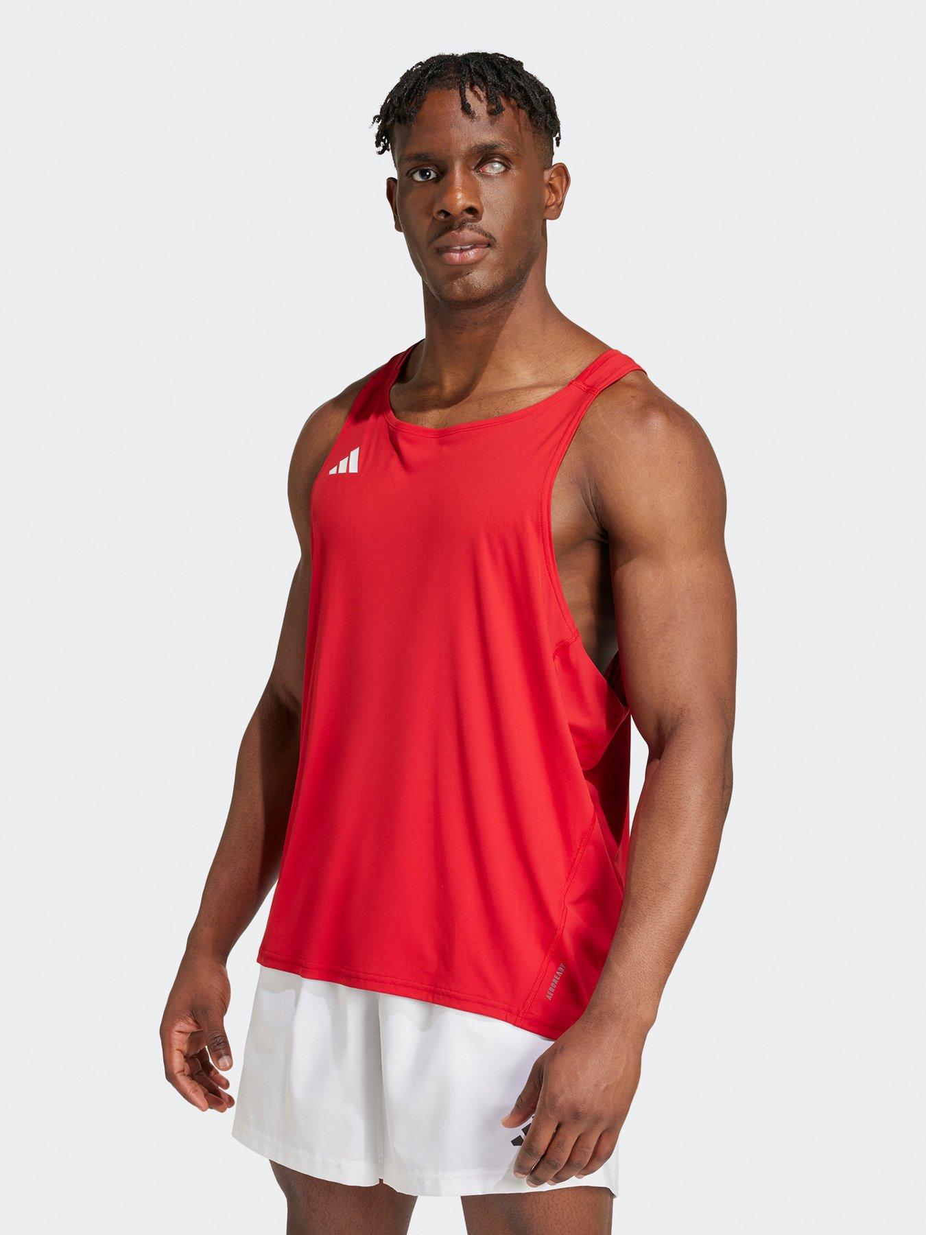adidas Mens Running Adizero Vest - Red | Very