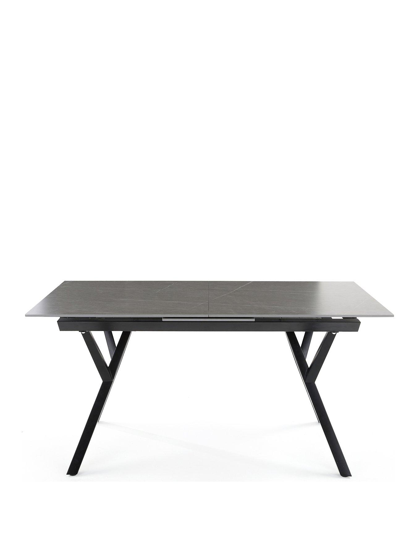 Very Home Corbin 160-200 cm Extending Black Dining Table + 6 Marlow ...