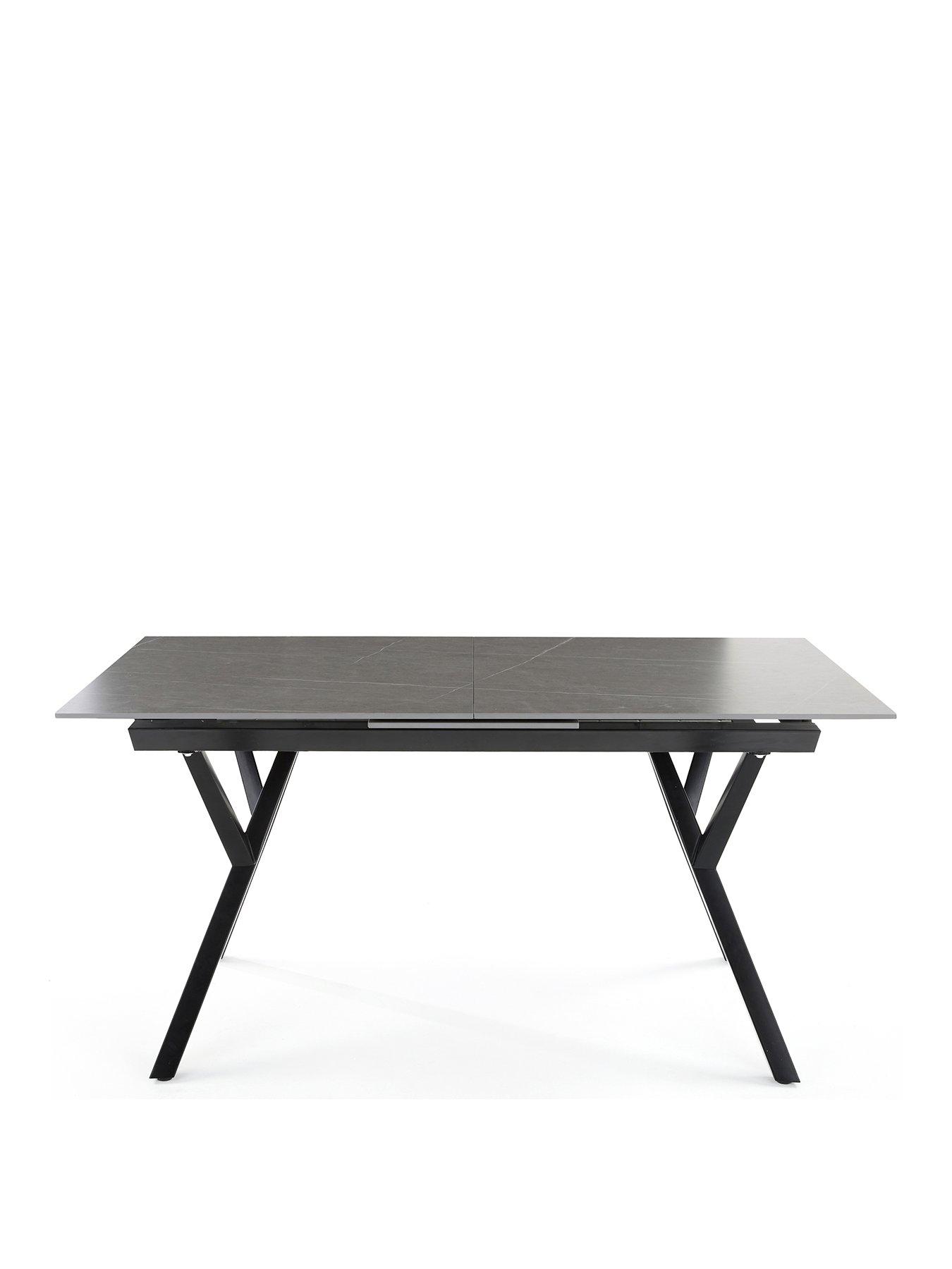 Very Home Corbin 160-200 cm Extending Black Dining Table + 6 Marlow ...