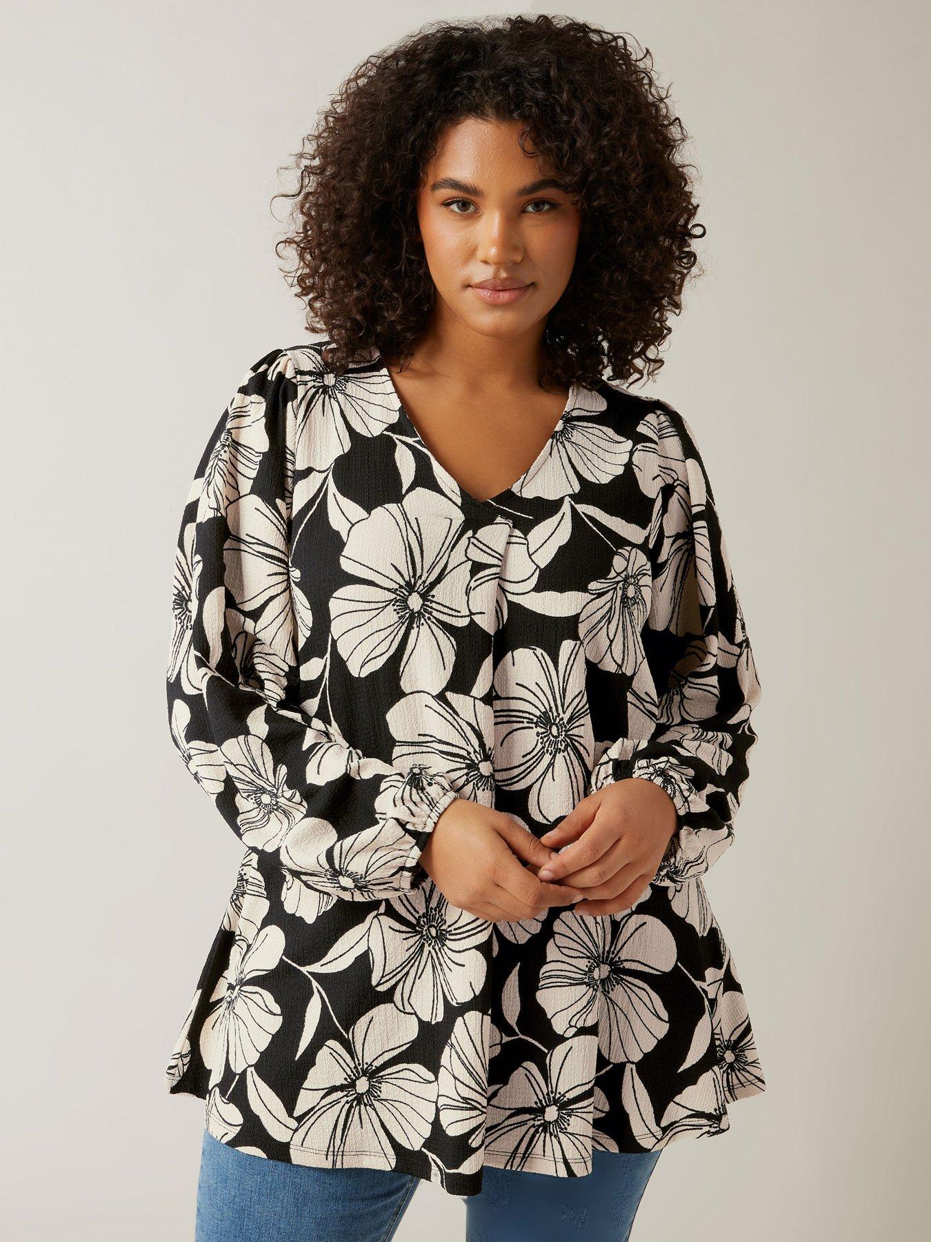 Evans Floral Gypsy Top - Black | Very