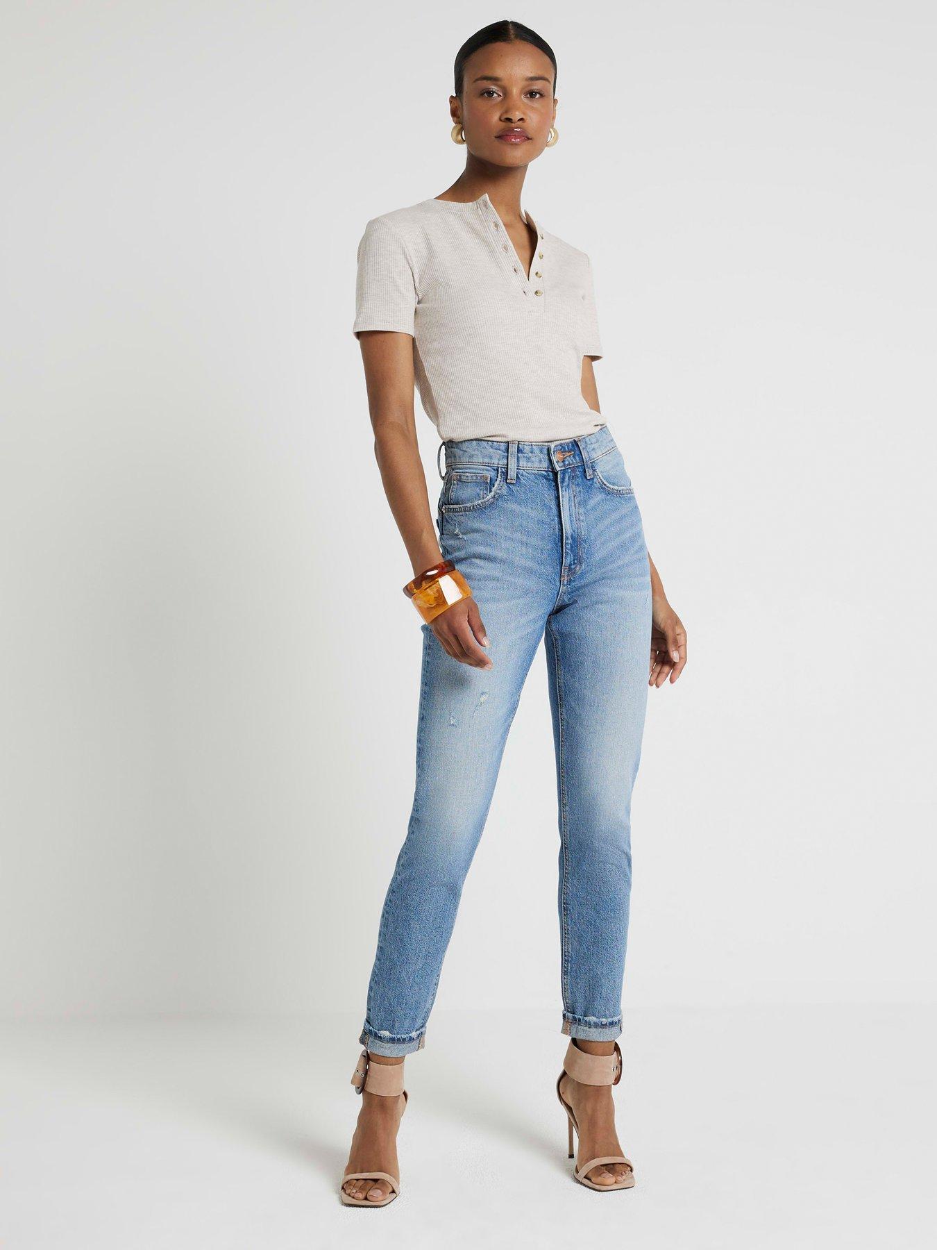 River Island Mom High Rise Sculpt Jeans - Blue | Very