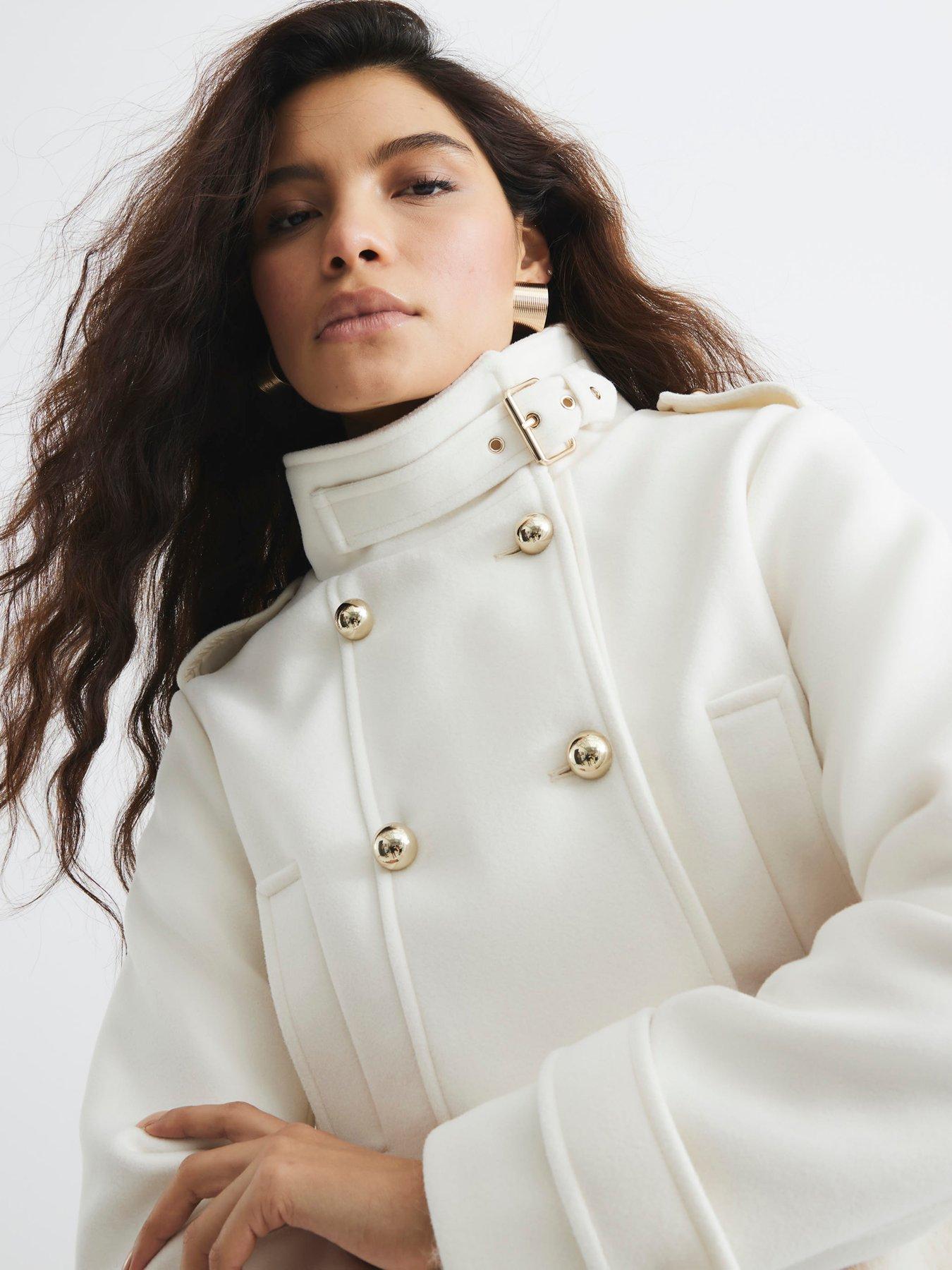 River Island Cropped Military Jacket - Cream | Very