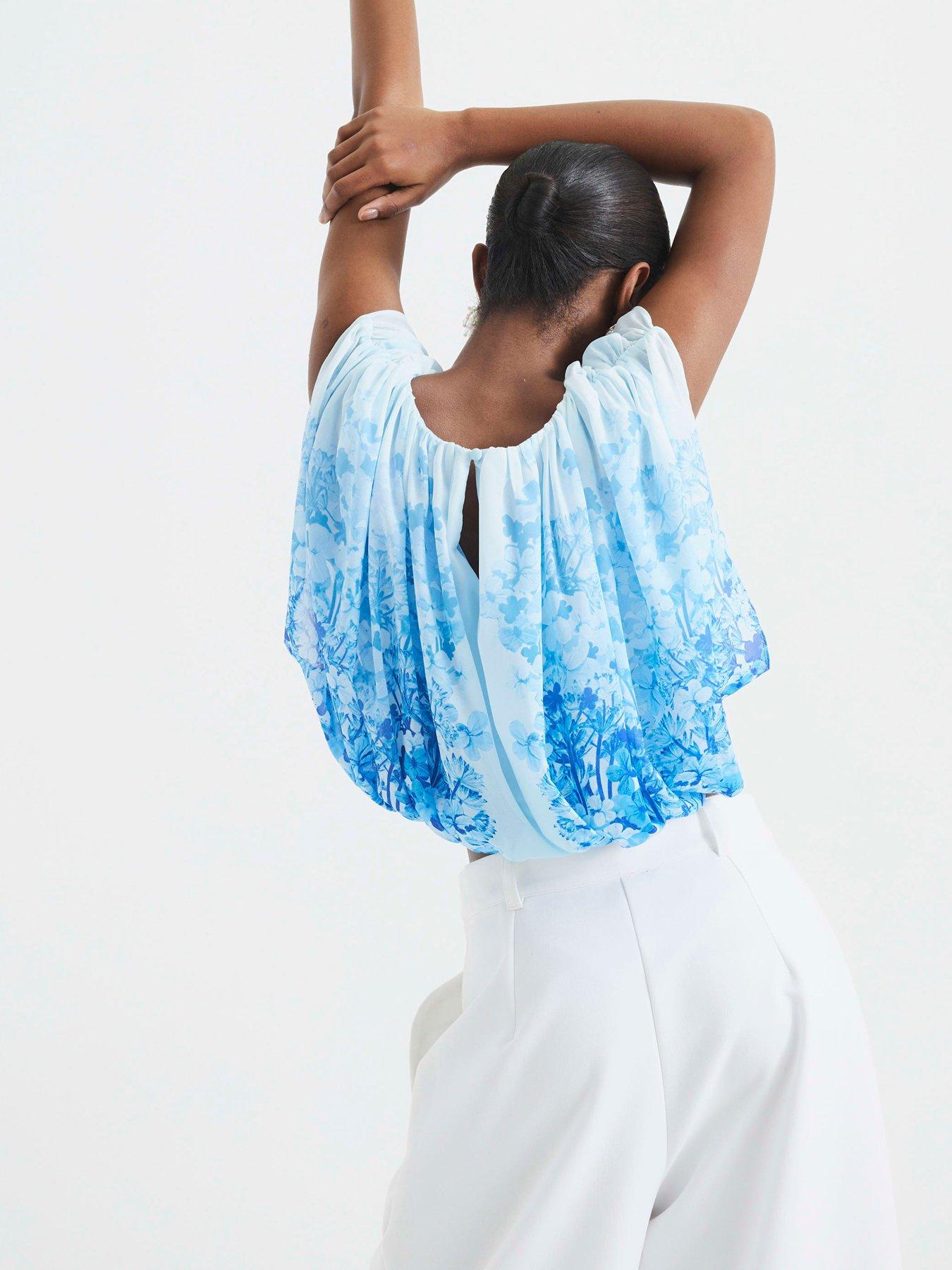 River Island Bubble Hem Top - Blue | Very