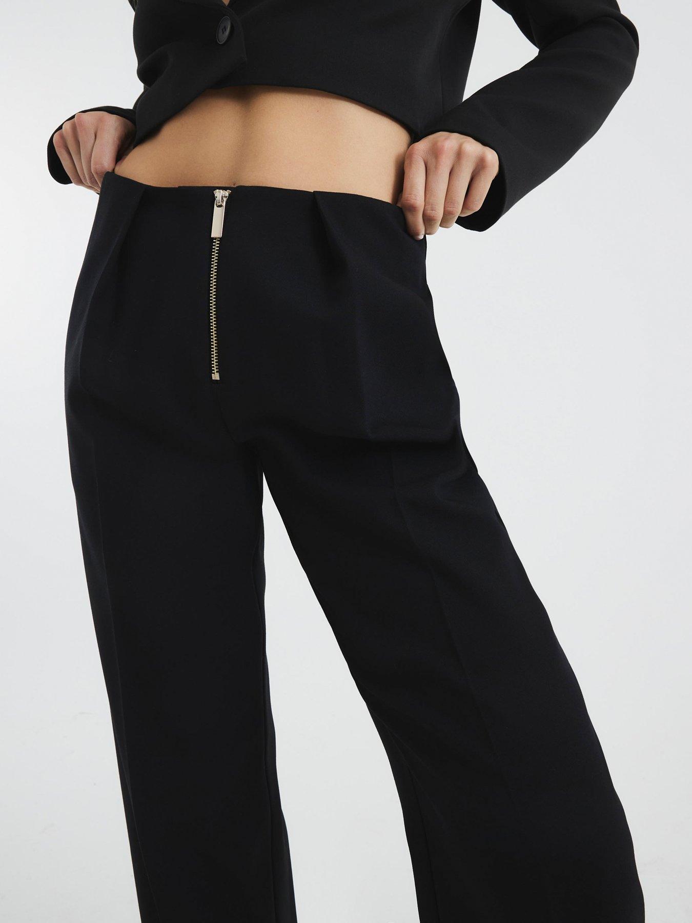 River Island Zip Front Slim Trouser - Black | Very