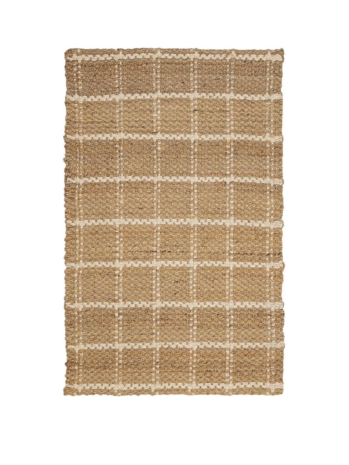 Very Home Jute Check Rug - Natural | Very