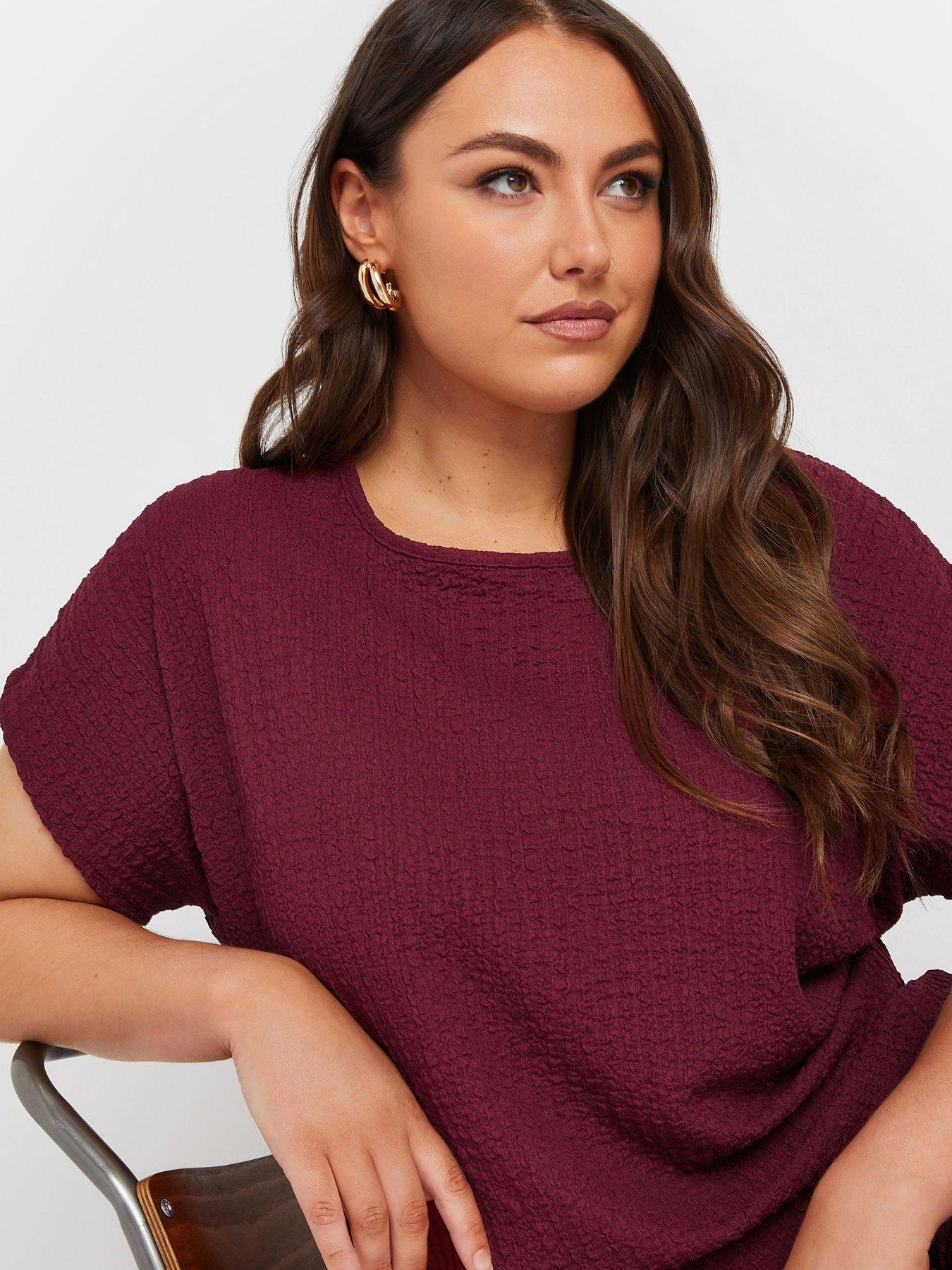 Yours Curve Bubble Textured Top - Red | Very