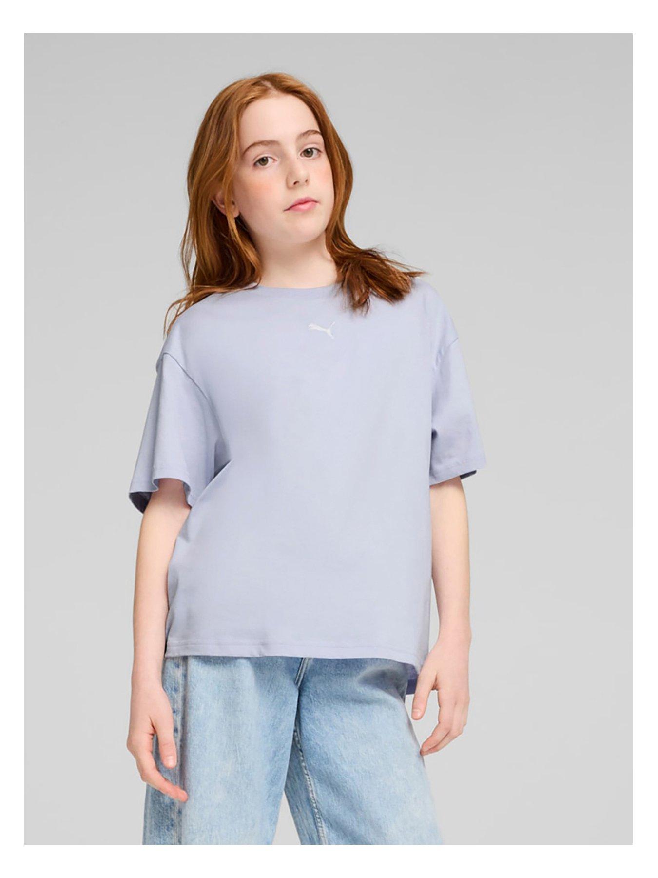 Puma Junior Girls Boxy Tee - Light Blue | Very
