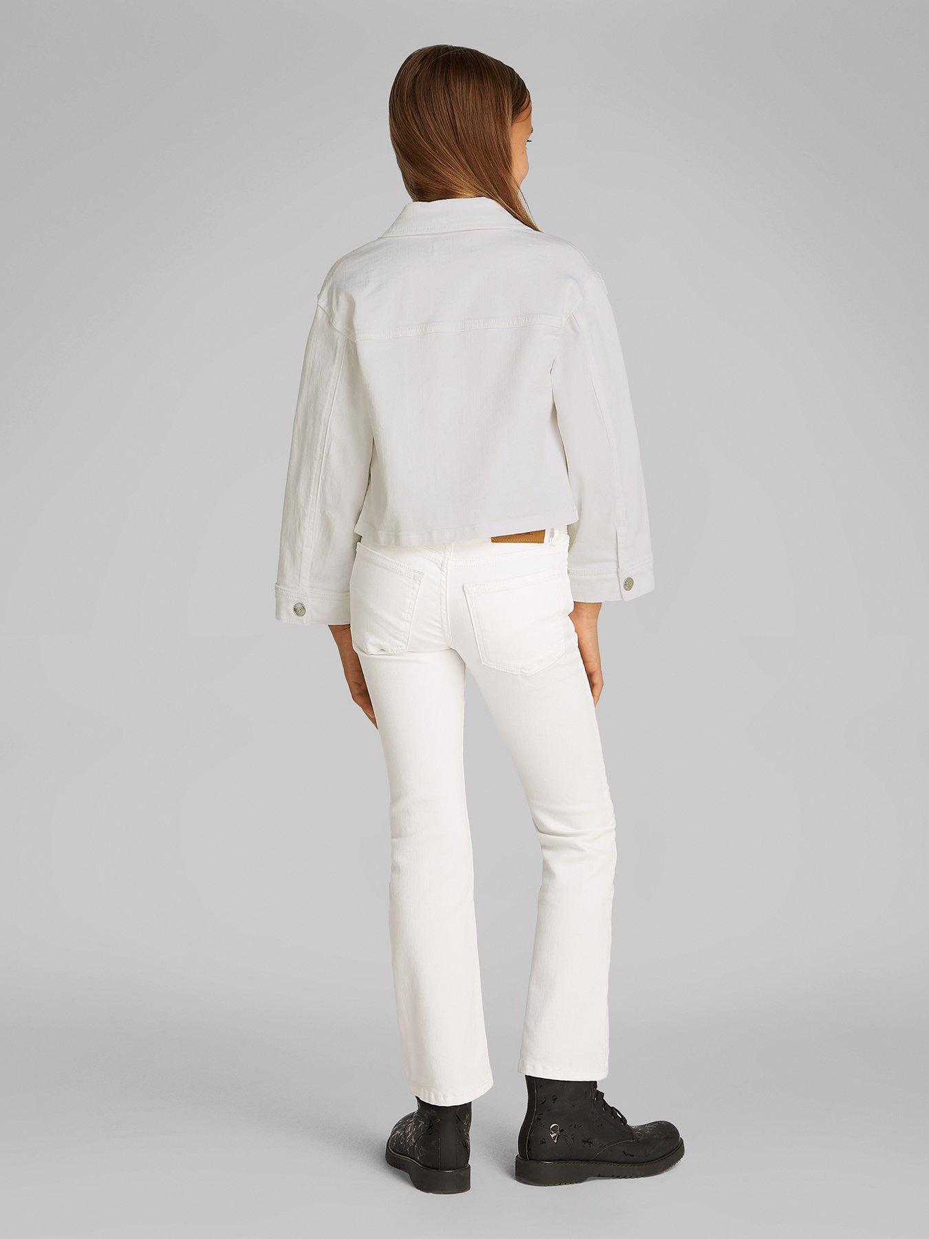 Calvin Klein Jeans Girls White Denim Jacket - White | Very