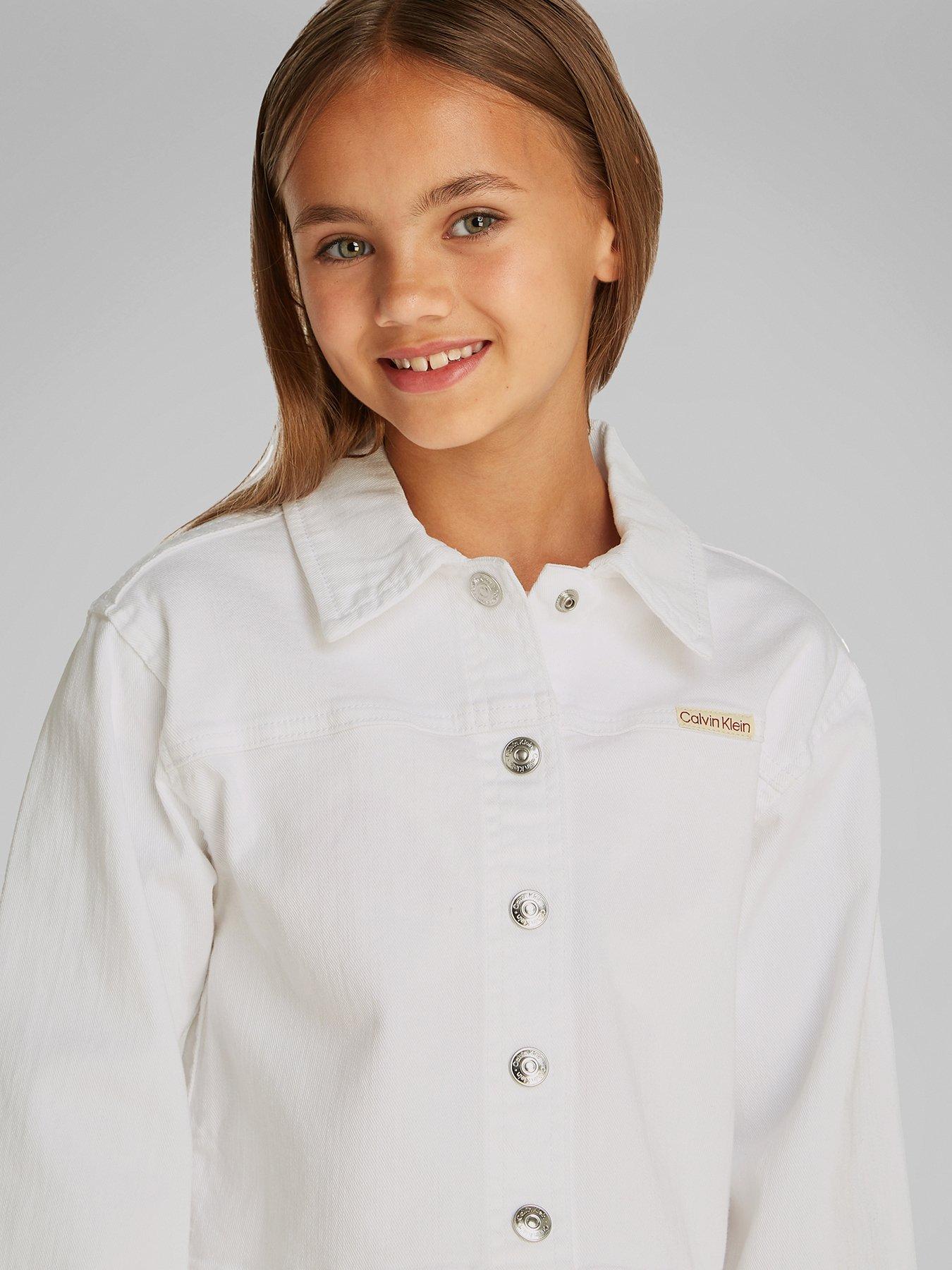 Calvin Klein Jeans Girls White Denim Jacket - White | Very