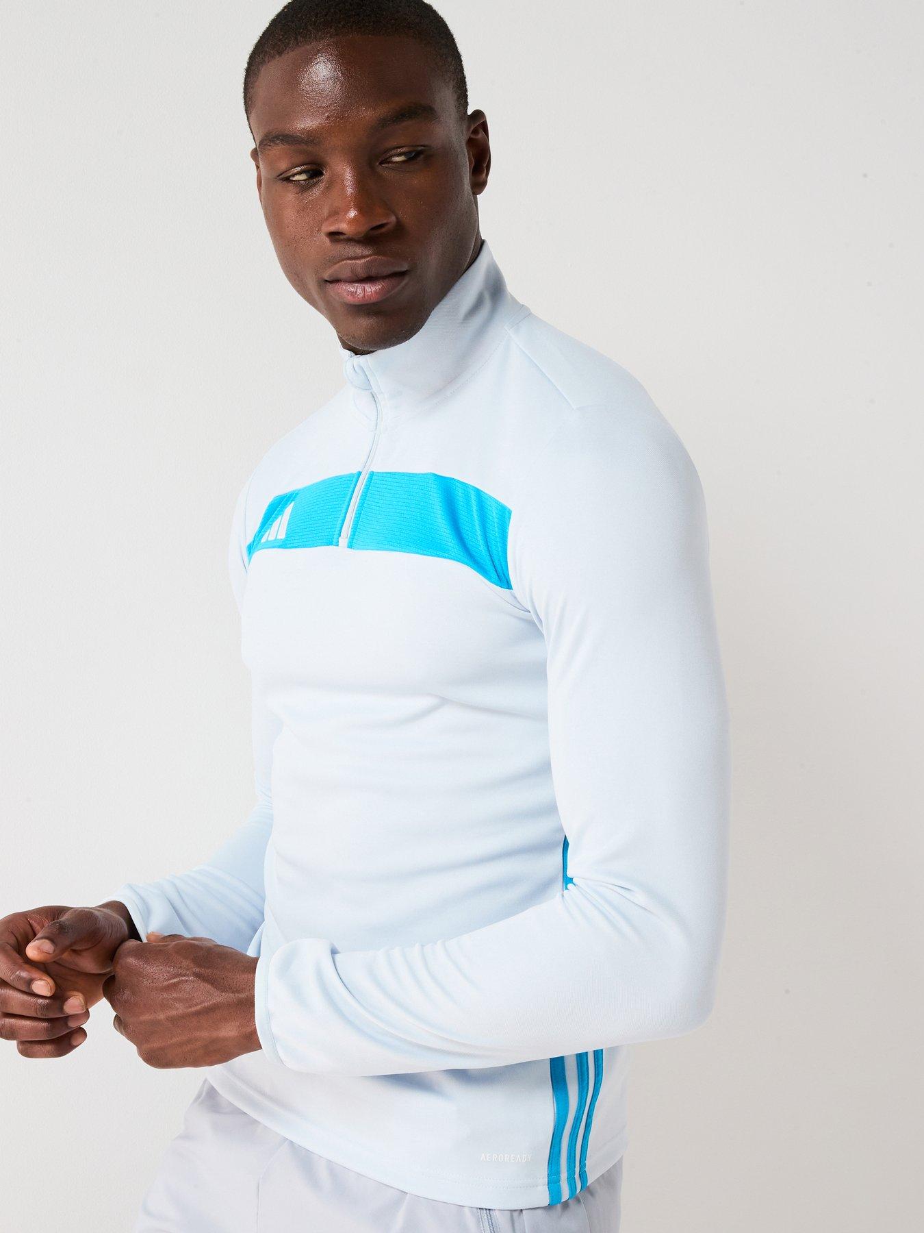 adidas Mens Tiro Essential Training Top - Grey/Blue | Very