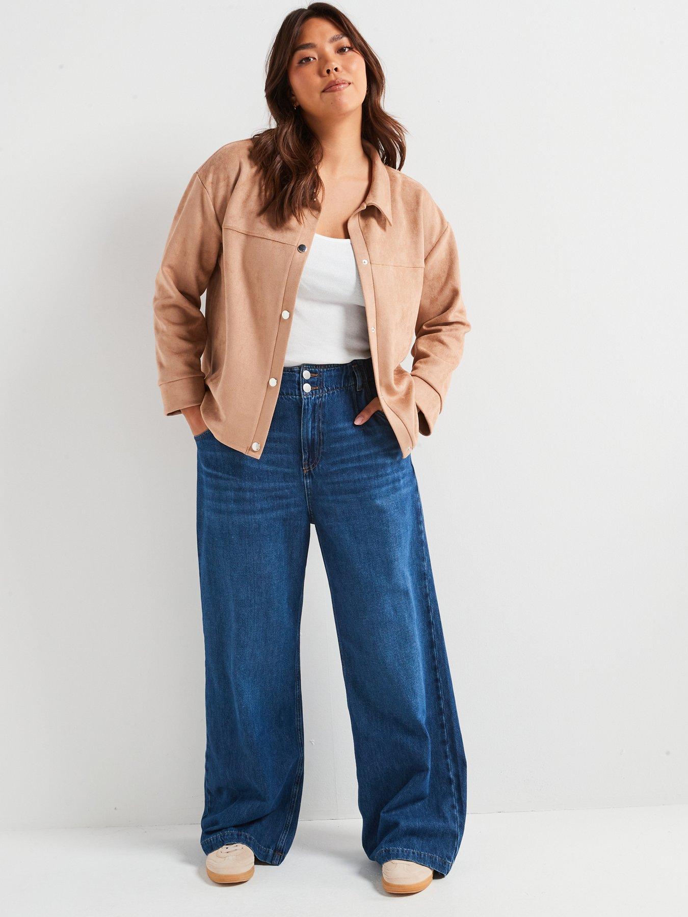 V by Very Curve Suedette Shacket - Beige | Very