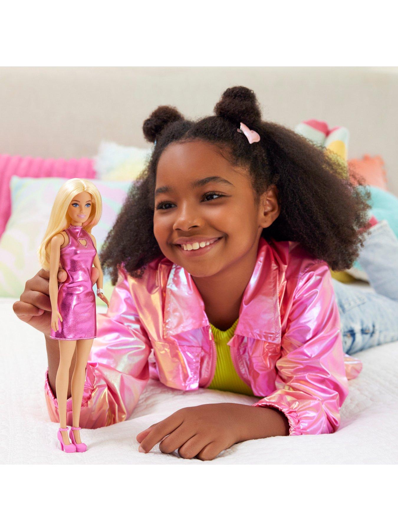Barbie Barbie Fashionistas Doll #230 in Metallic Pink Minidress with ...