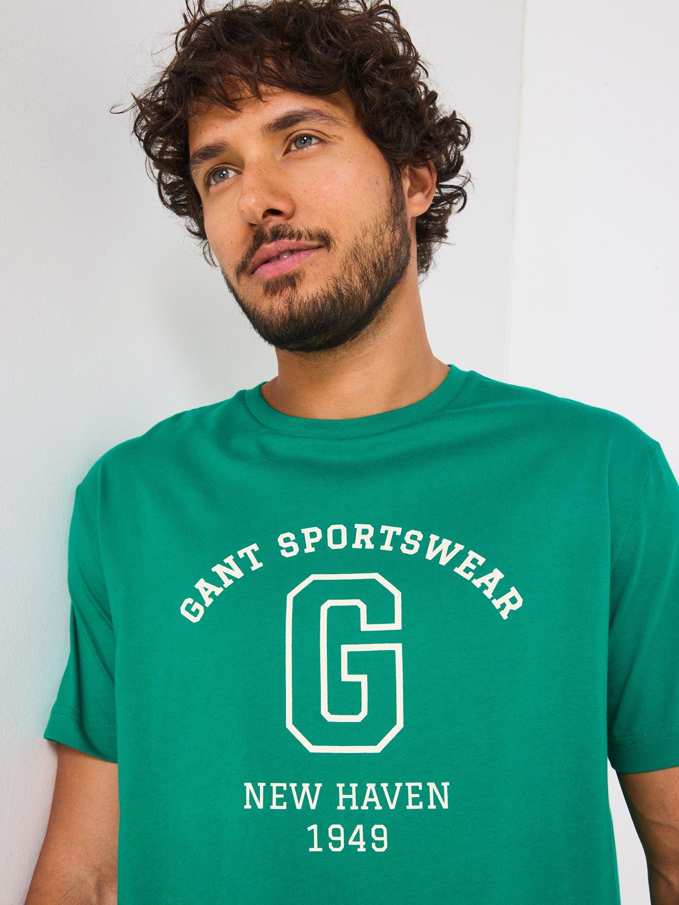 GANT Graphic G Logo Short Sleeve T-Shirt - Dark Green | Very