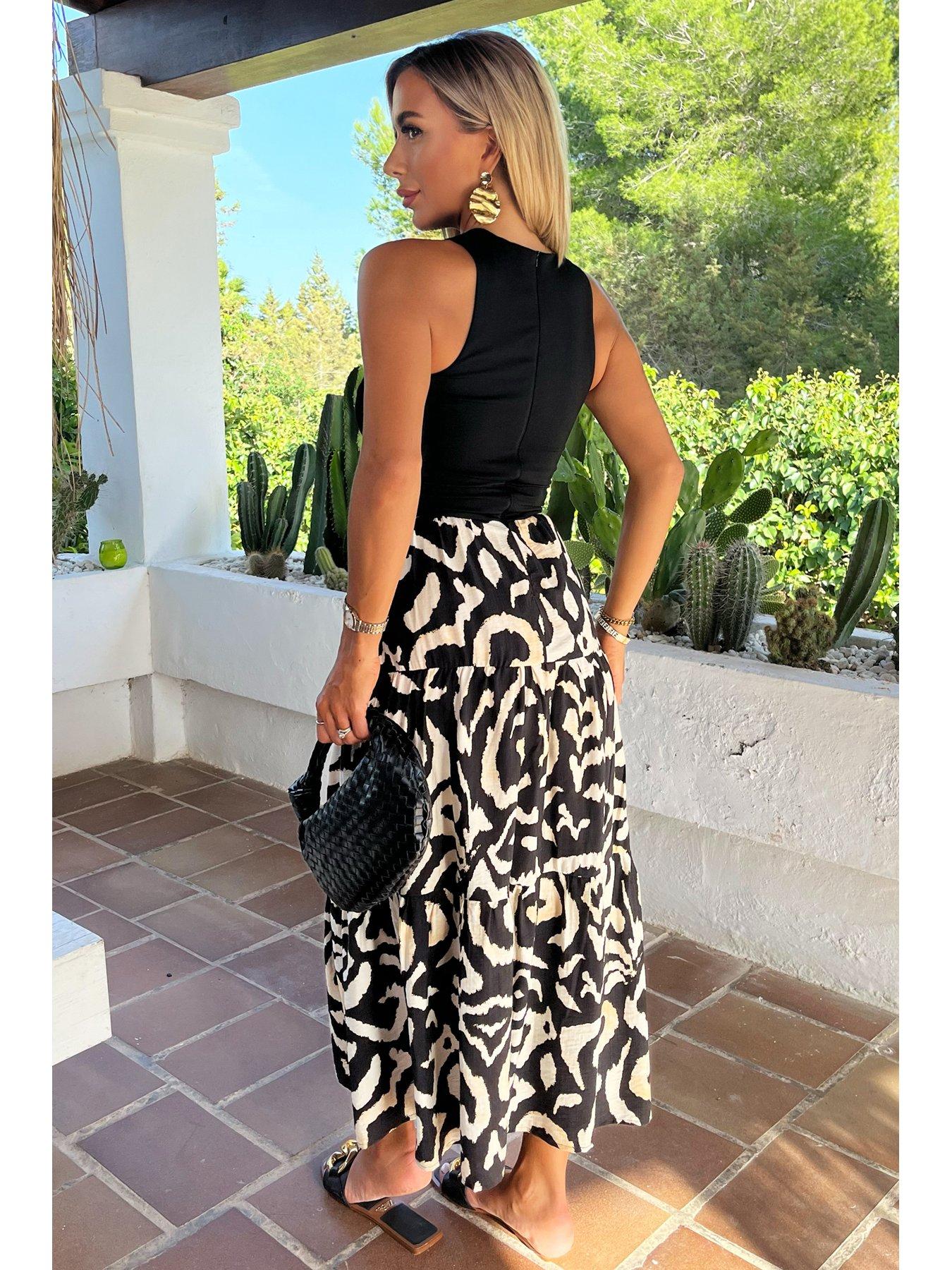 AX Paris Abstract Print 2 In 1 Smock Midi Dress - Multi | Very