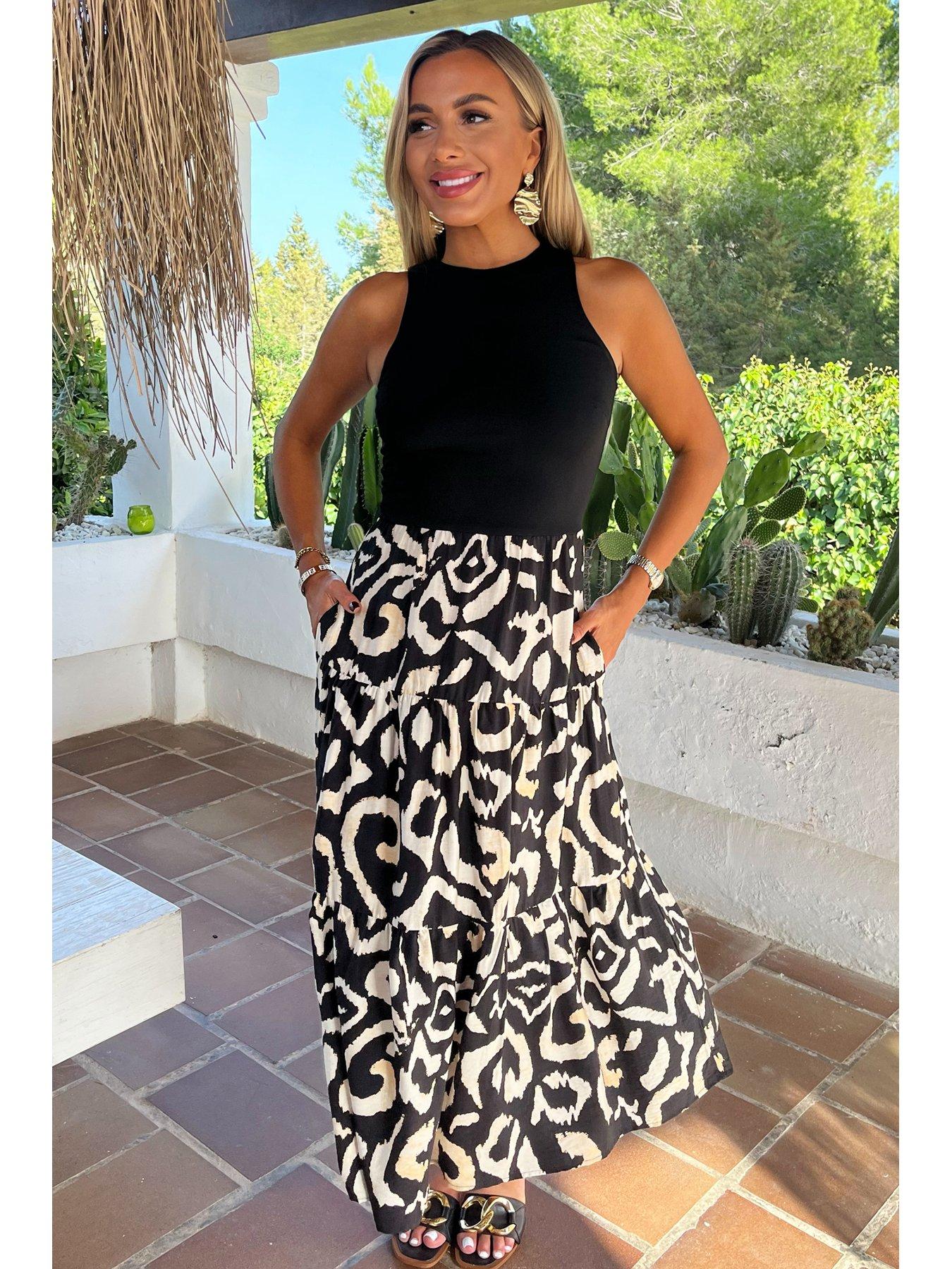 AX Paris Abstract Print 2 In 1 Smock Midi Dress - Multi | Very