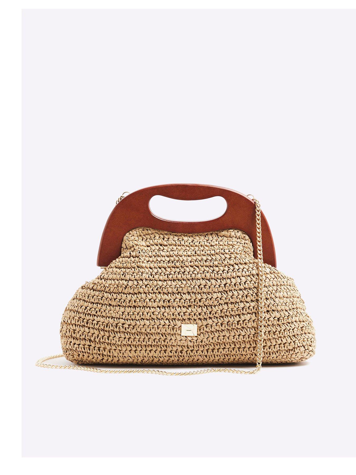 River Island Raffia Frame Clutch - Beige | Very