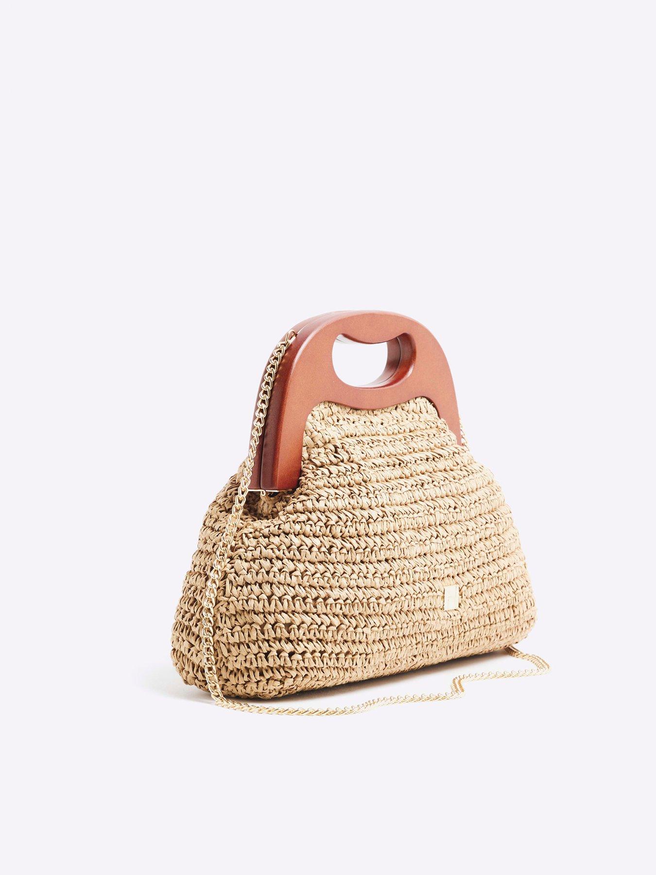 River Island Raffia Frame Clutch - Beige | Very