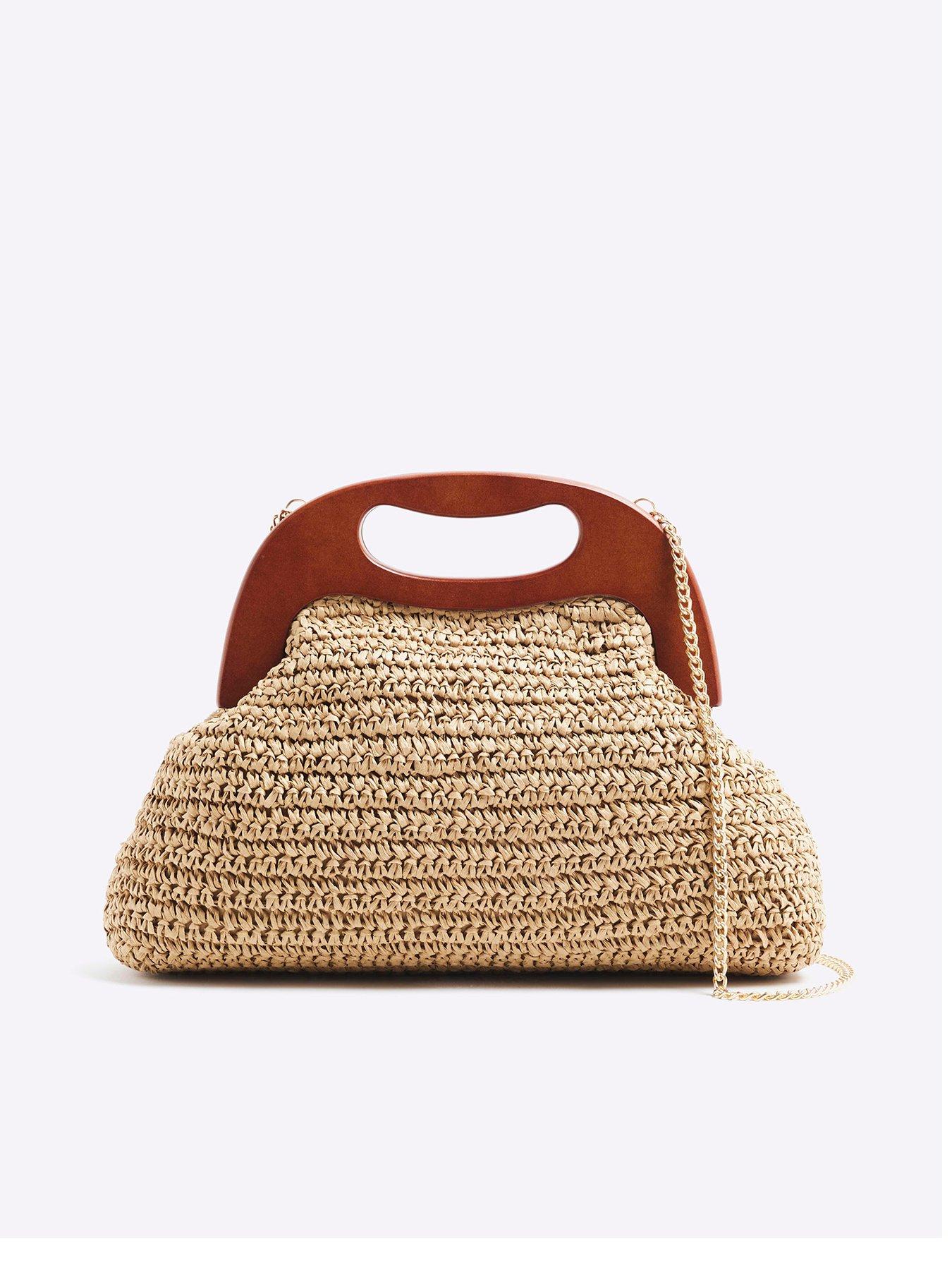 River Island Raffia Frame Clutch - Beige | Very