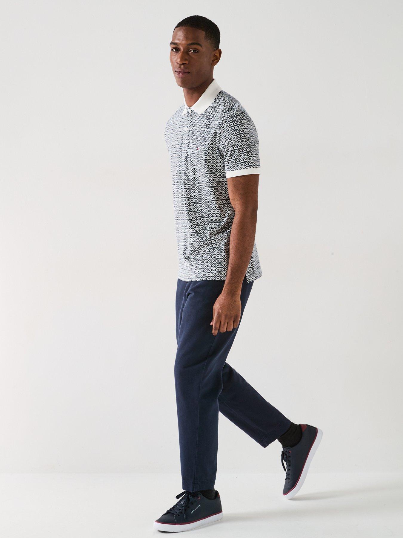 Tommy Hilfiger Regular Fit Interlock All Over Print Polo Shirt - Off ...