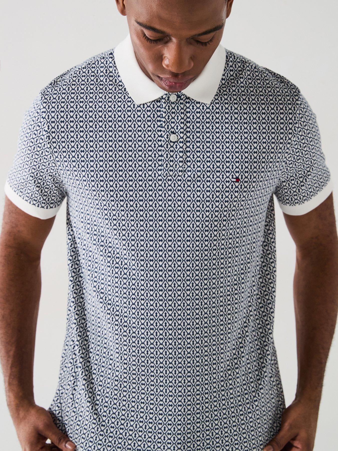 Tommy Hilfiger Regular Fit Interlock All Over Print Polo Shirt - Off ...