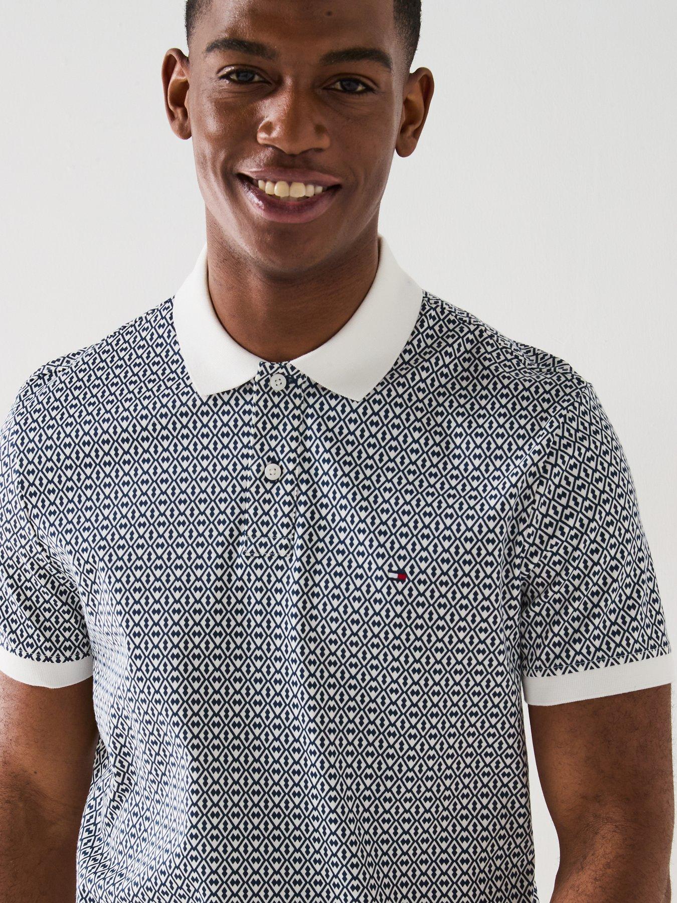Tommy Hilfiger Regular Fit Interlock All Over Print Polo Shirt - Off ...