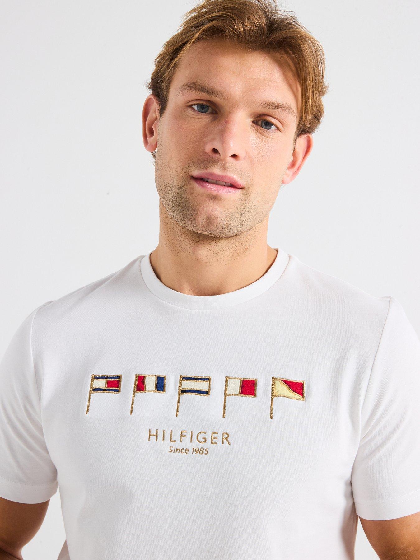 Tommy Hilfiger Multi Flags T-Shirt - White | Very
