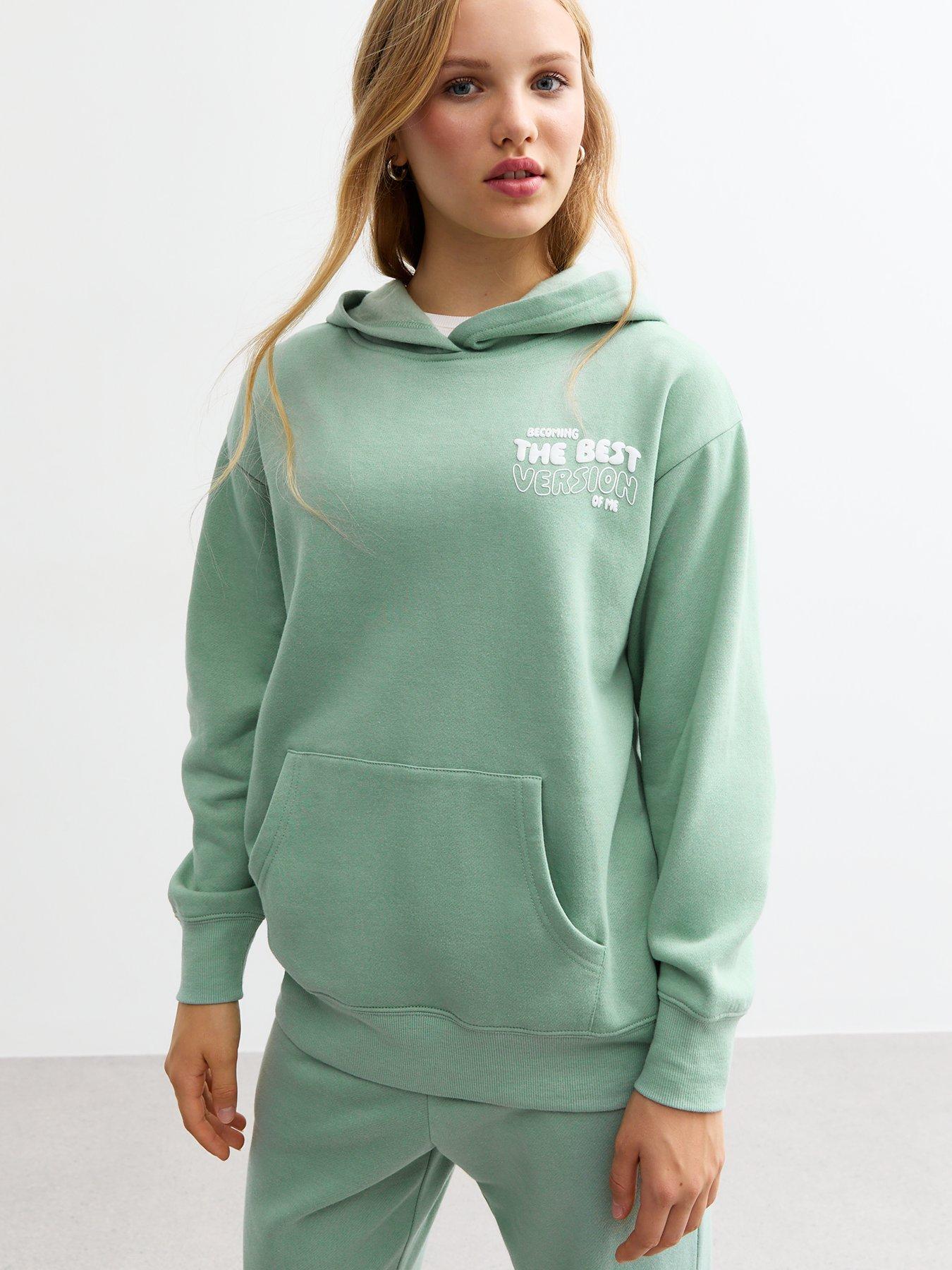 New Look 915 Girls Green Best Version Of Me Hoodie | Very.co.uk
