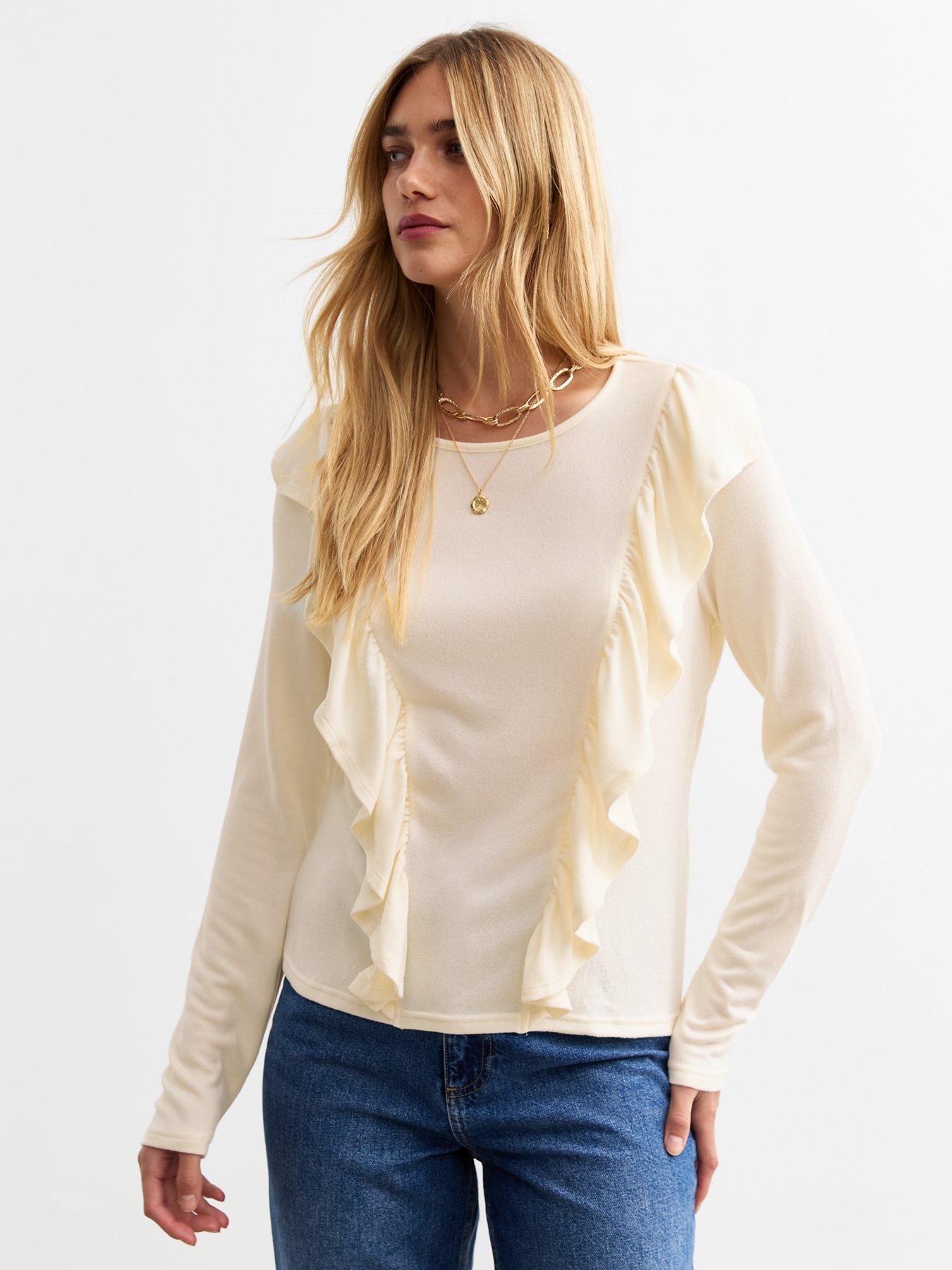 New Look Ruffled Soft Top - Off White | Very