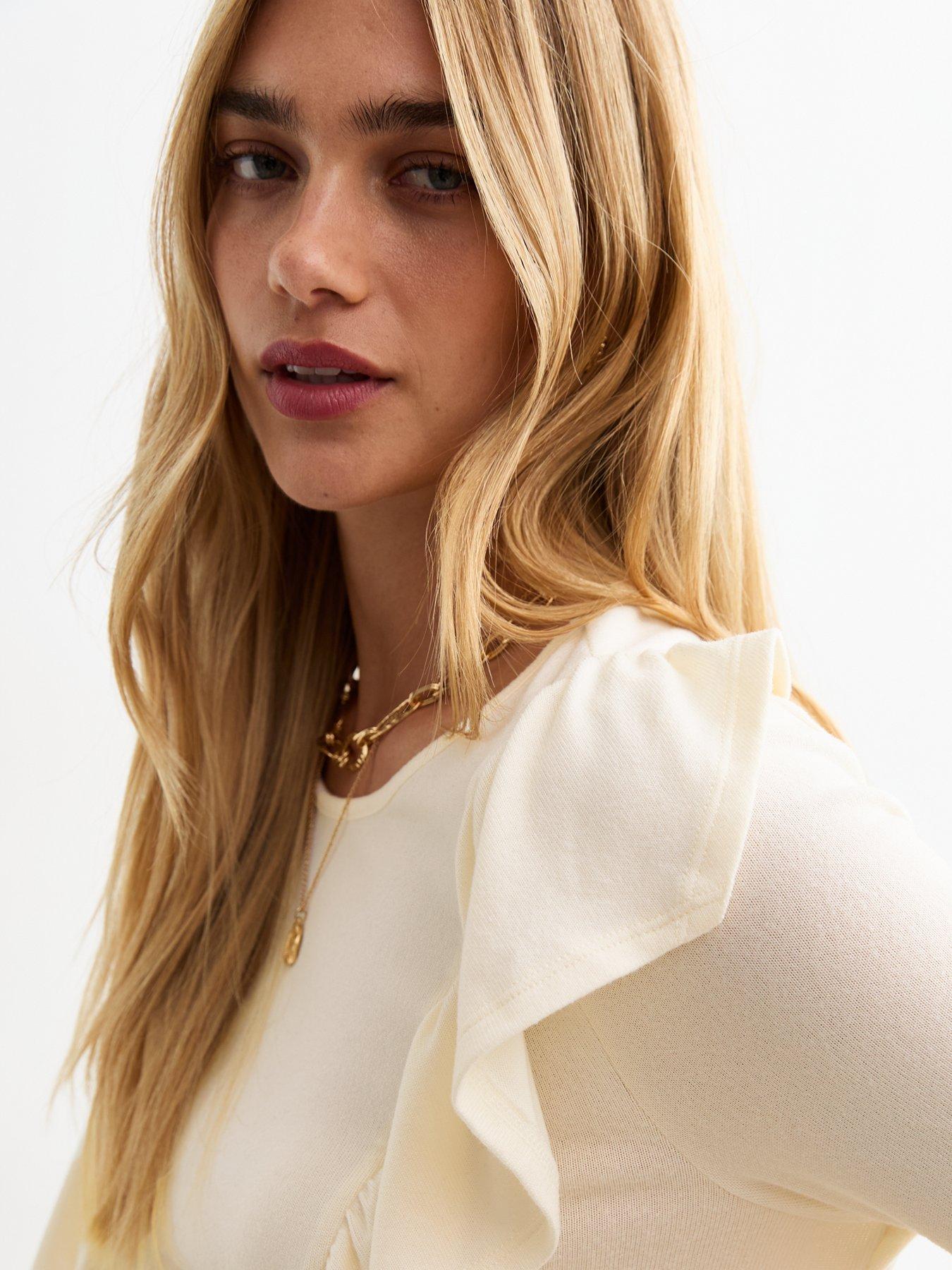 New Look Ruffled Soft Top - Off White | Very