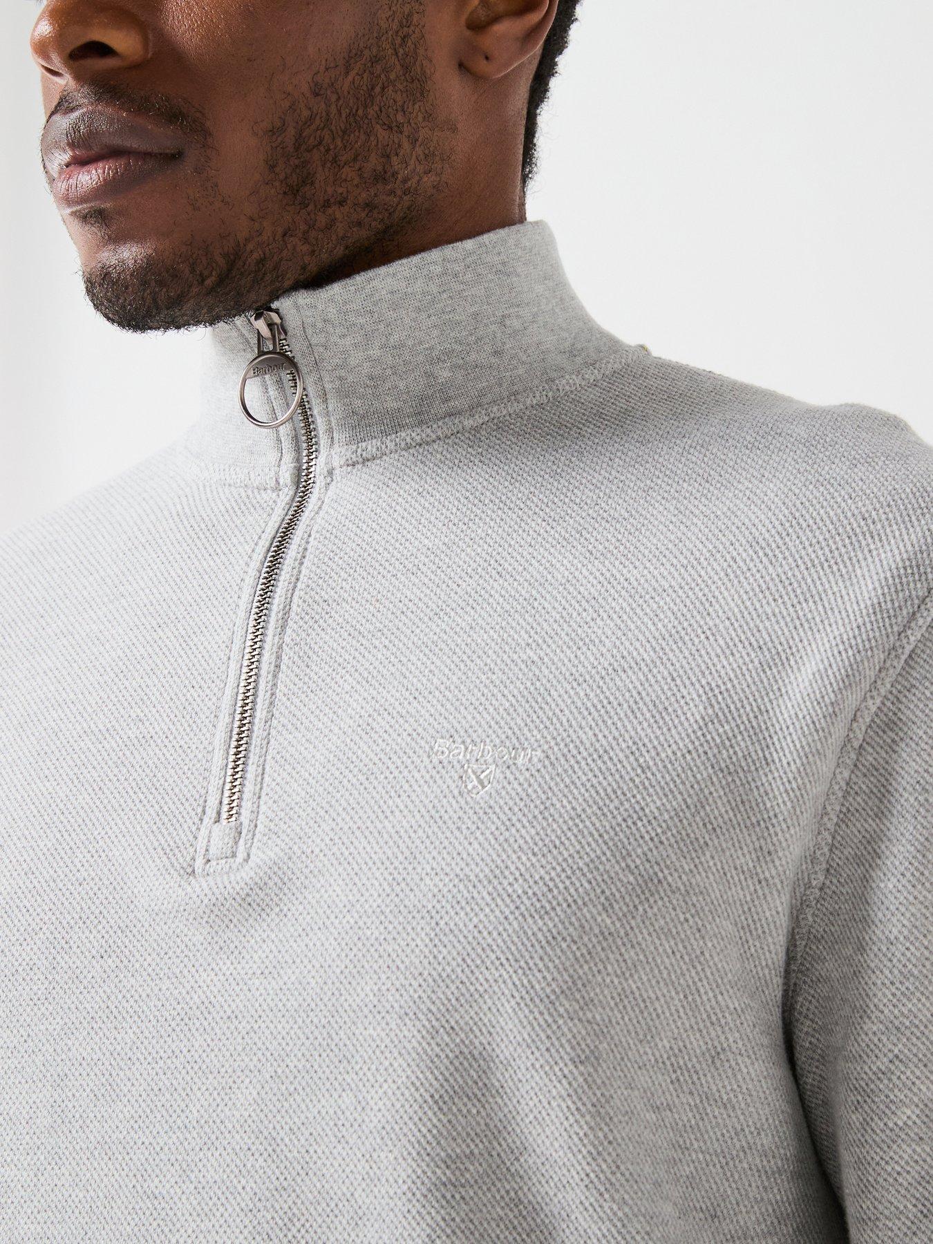 Barbour Pique Interlock 1/2 Zip Sweat - Dark Grey | Very