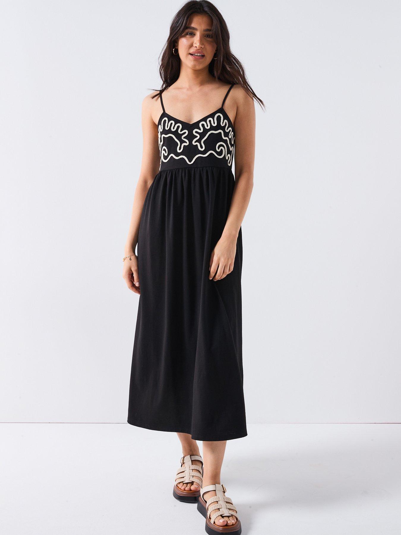 V by Very Rope Detail Dress - Black | Very