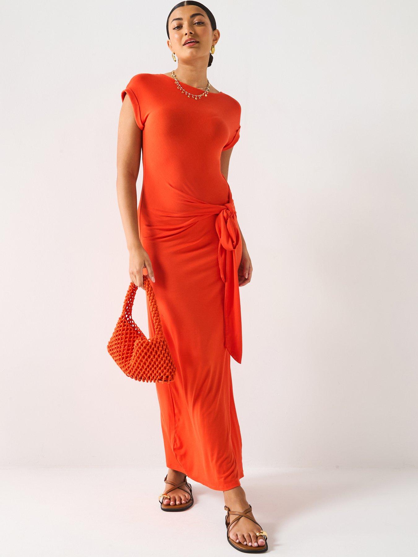 V by Very Tie Side Dress - Red | Very