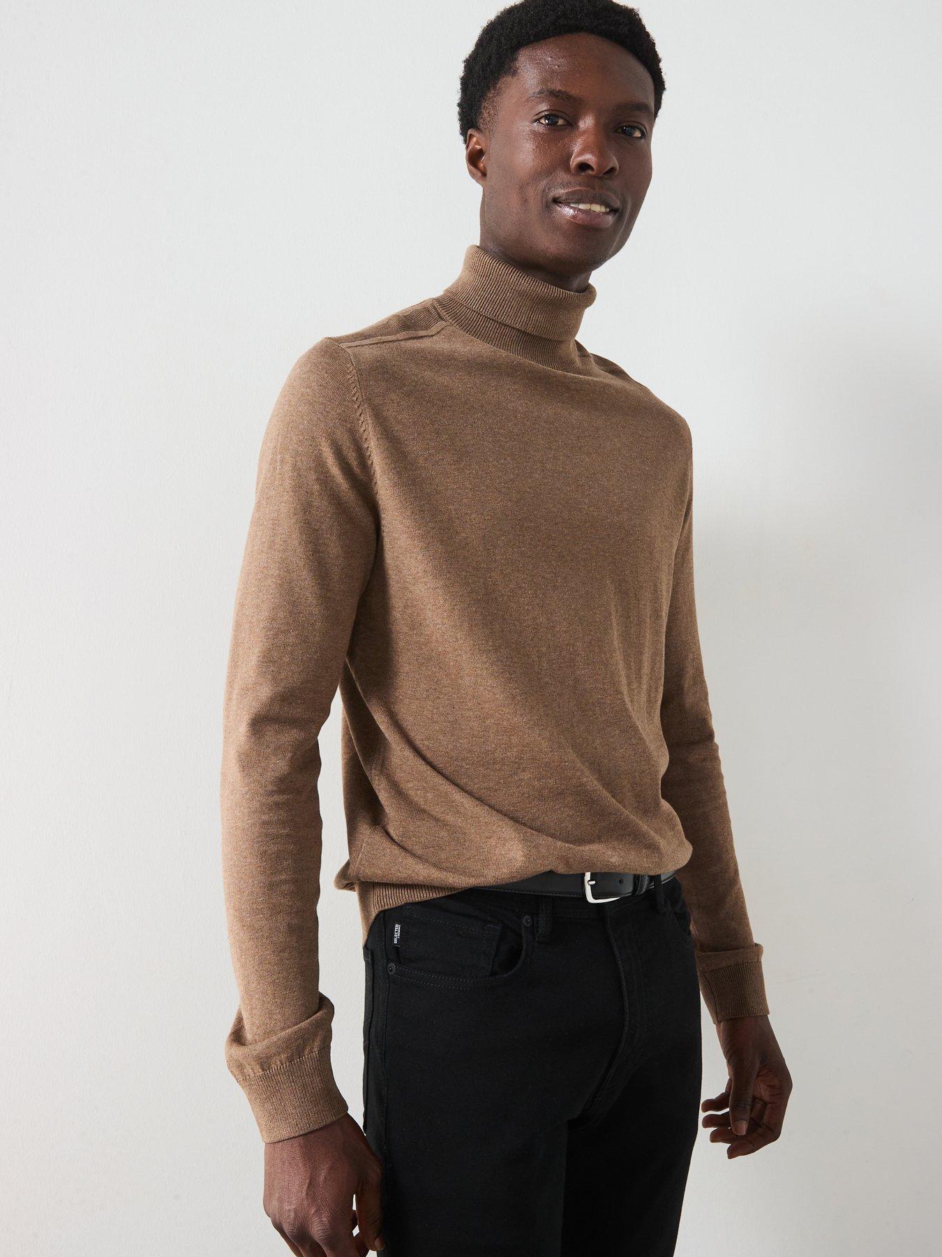 Selected Homme Berg Roll Neck Knitted Jumper - Brown | Very