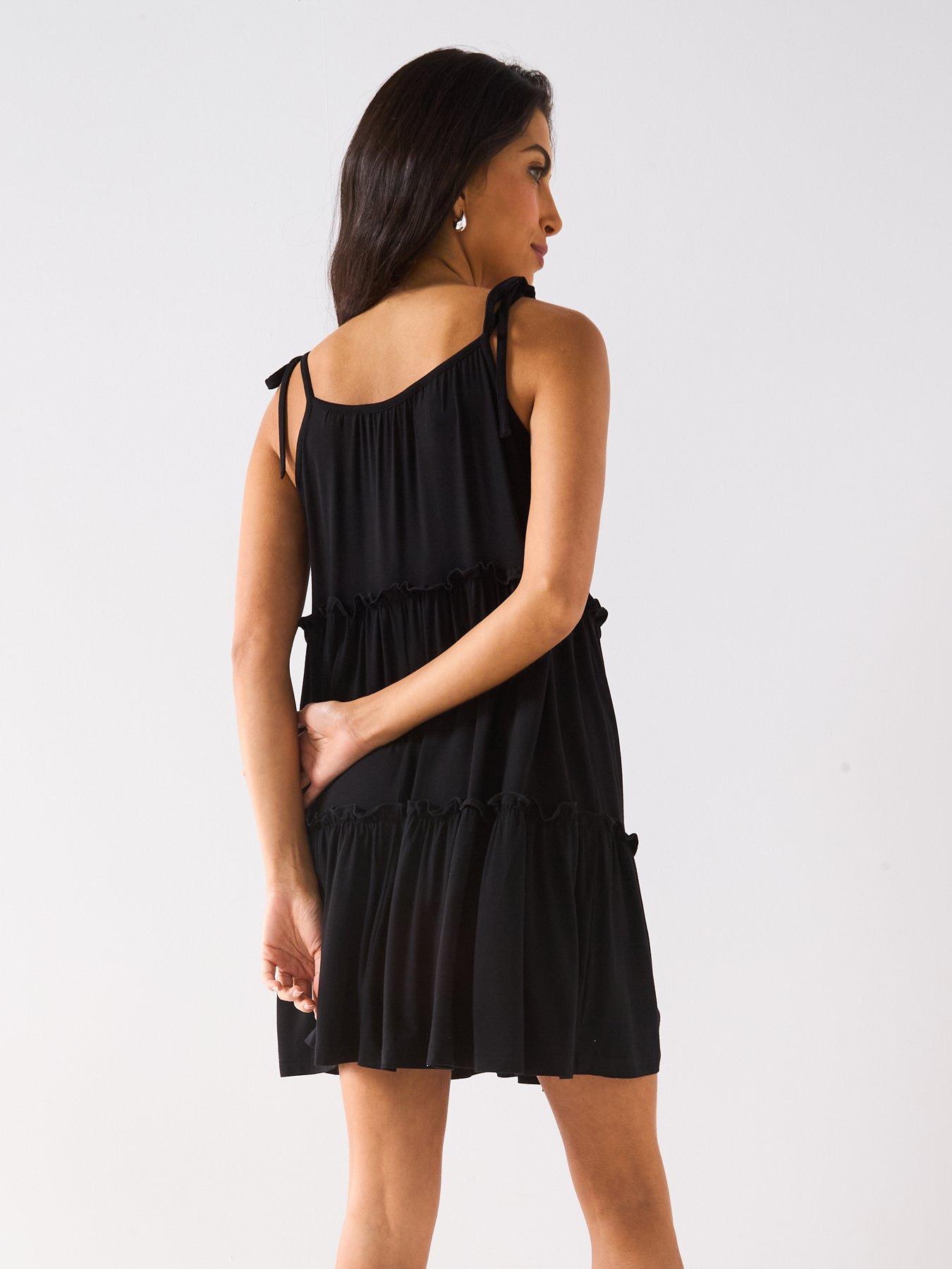 Everyday Tiered Mini Dress - Black | Very
