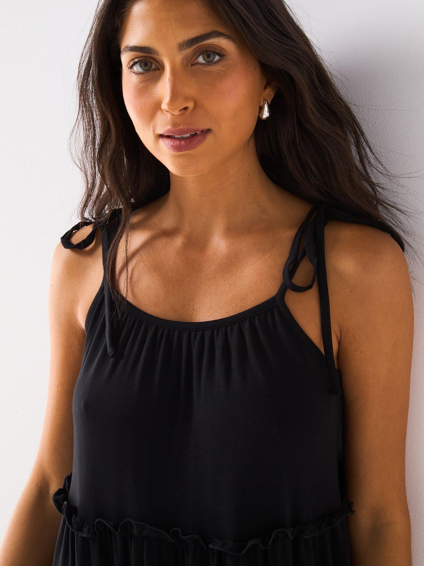 Everyday Tiered Mini Dress - Black | Very