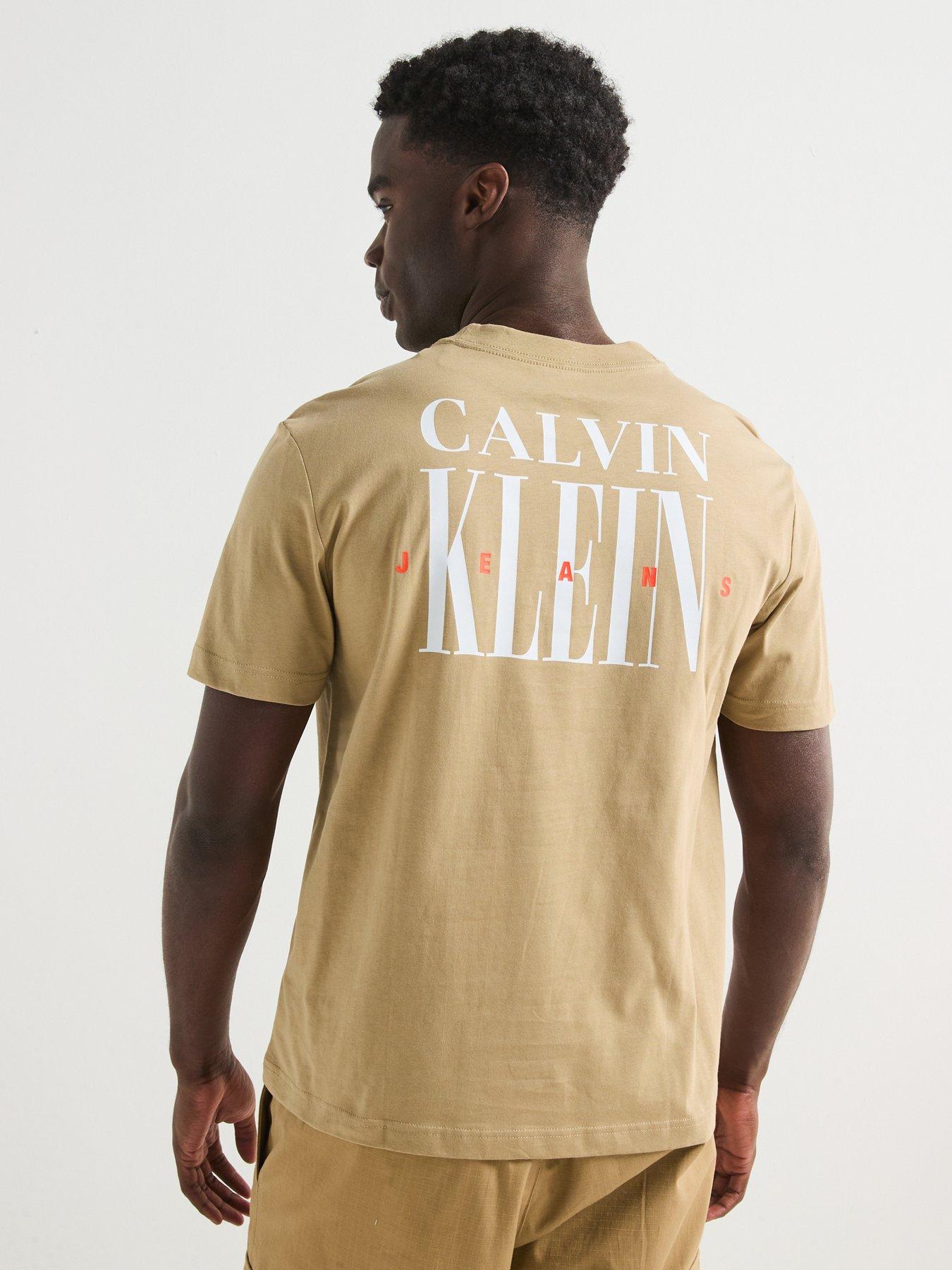 Calvin Klein Jeans Serif Font Graphic T-Shirt - Beige | Very