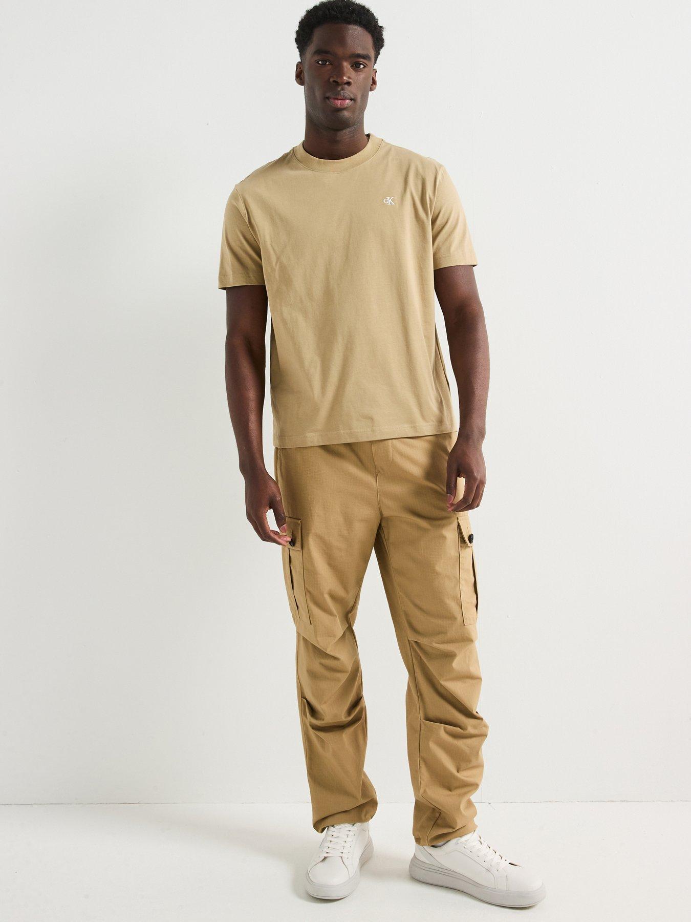 Calvin Klein Jeans Serif Font Graphic T-Shirt - Beige | Very