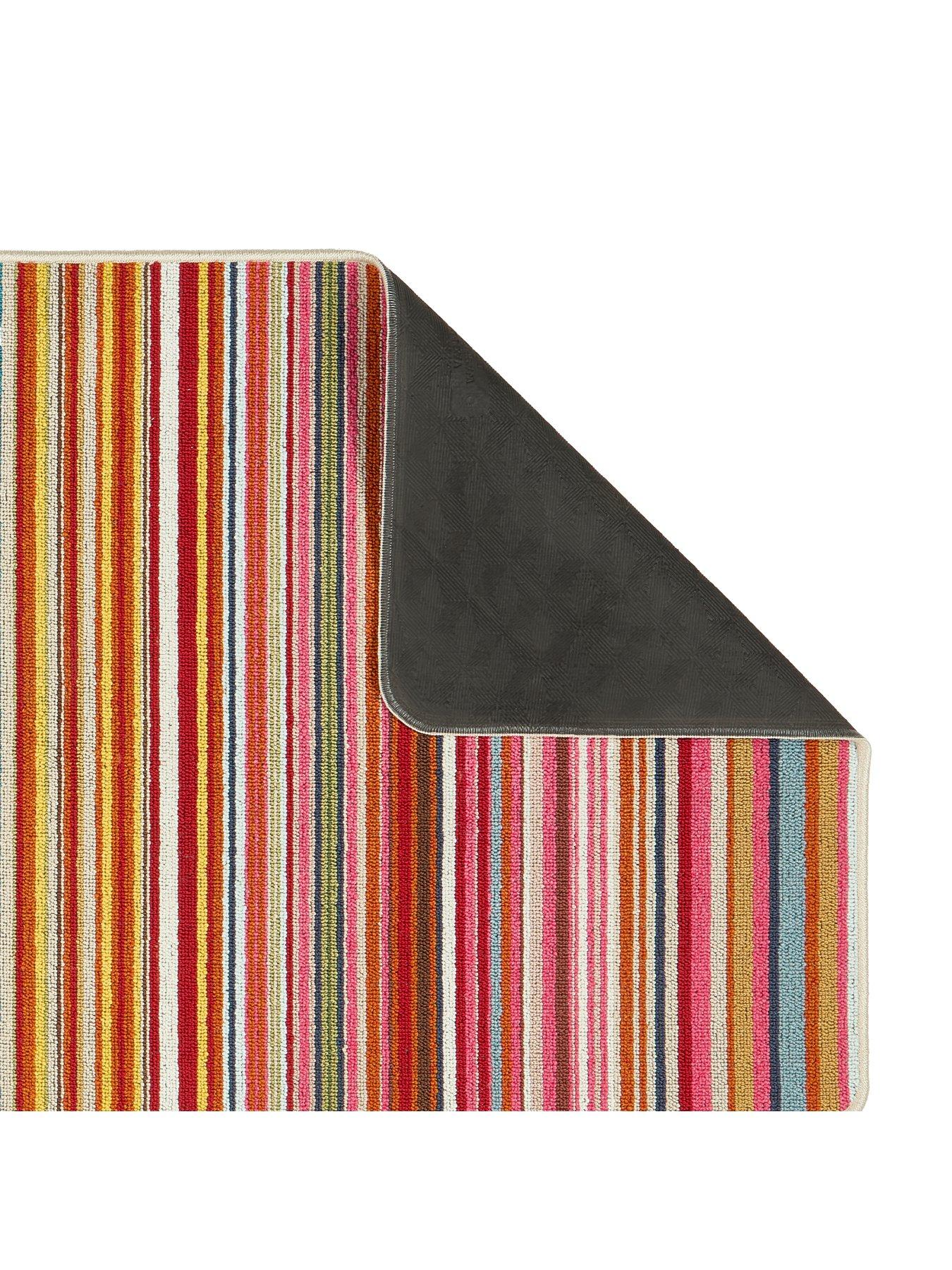 Very Home Bright Stripe, Stain Resistant, Anti Slip Runner 67x200cm ...