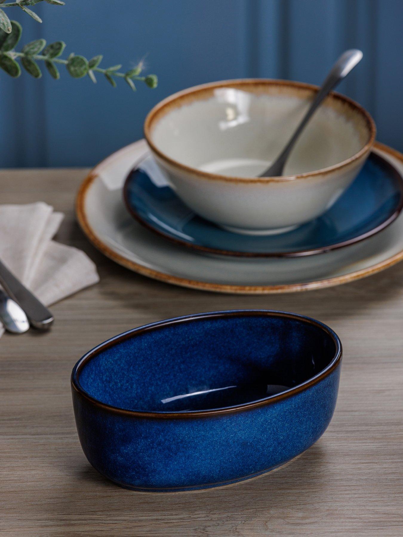 Mason Cash Reactive Set of 2 Oval Dishes in Blue | Very