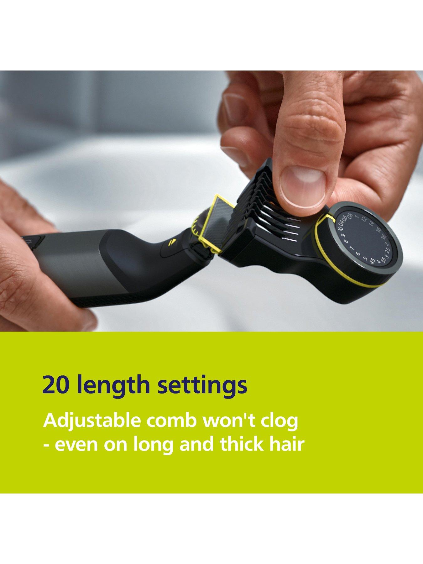 Philips OneBlade Pro 360 for Face & Body with 20-in-1 Adjustable Comb ...