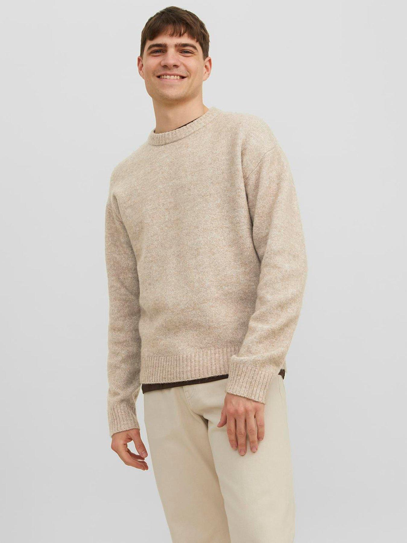 Jack & Jones Ollie Crew Neck Knitted Jumper - Beige | Very