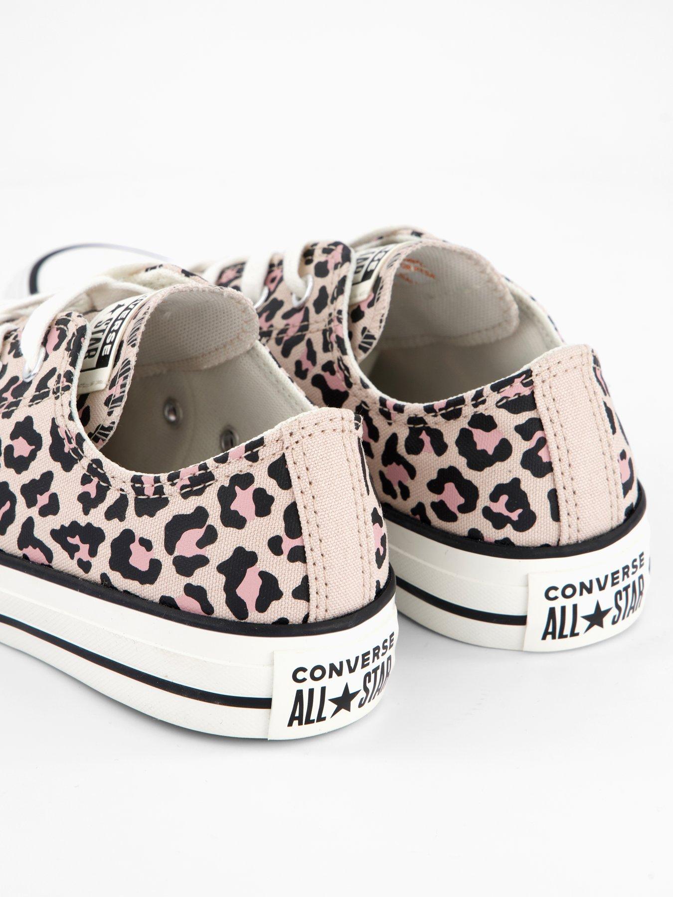Converse Junior Ox Trainers - Animal Print - Warm Clay/Egret/Black | Very