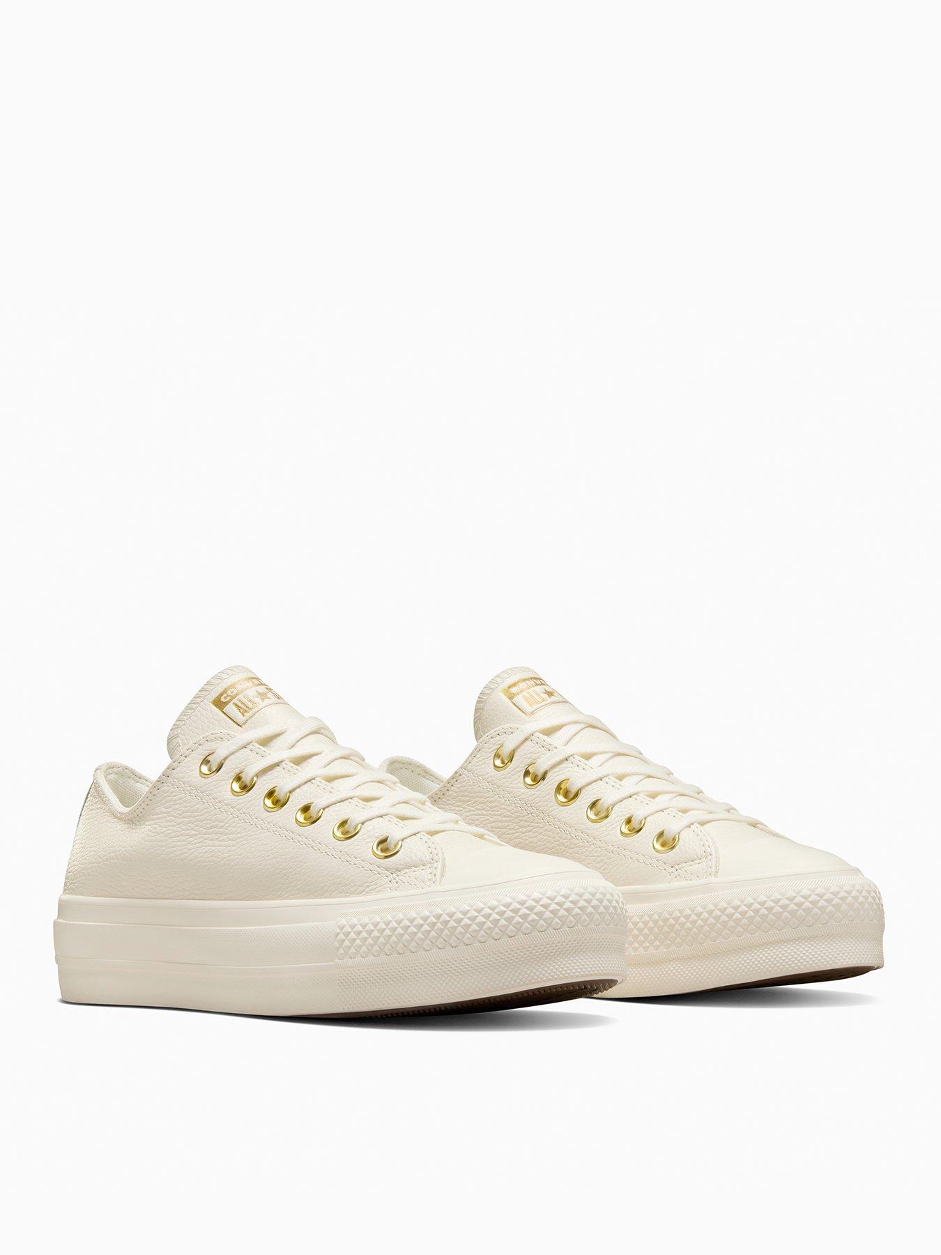 Converse Womens Chuck Taylor All Star Lift Leather Ox - Cream | Very