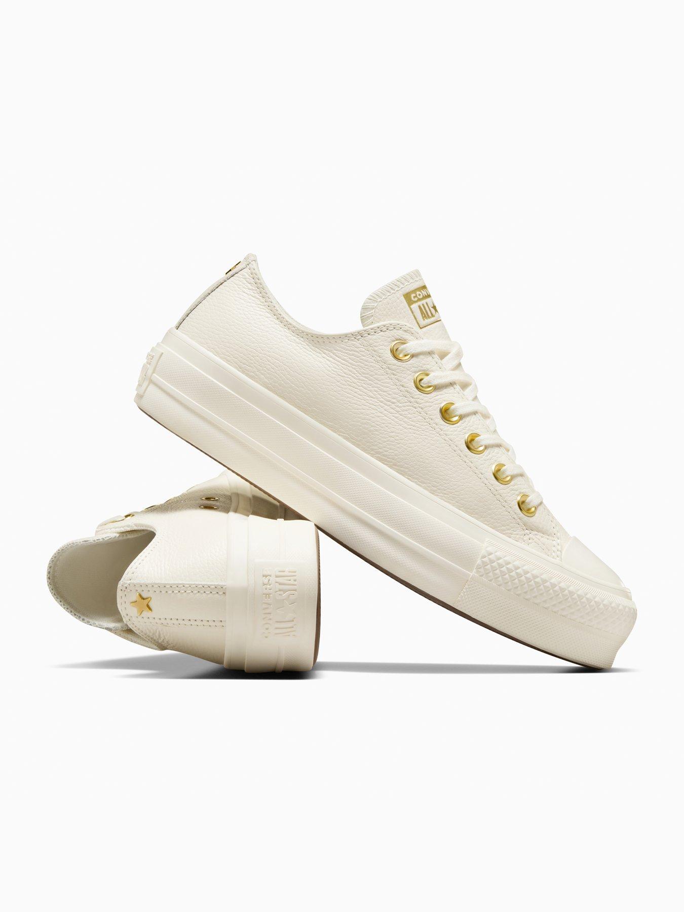 Converse Womens Chuck Taylor All Star Lift Leather Ox - Cream | Very