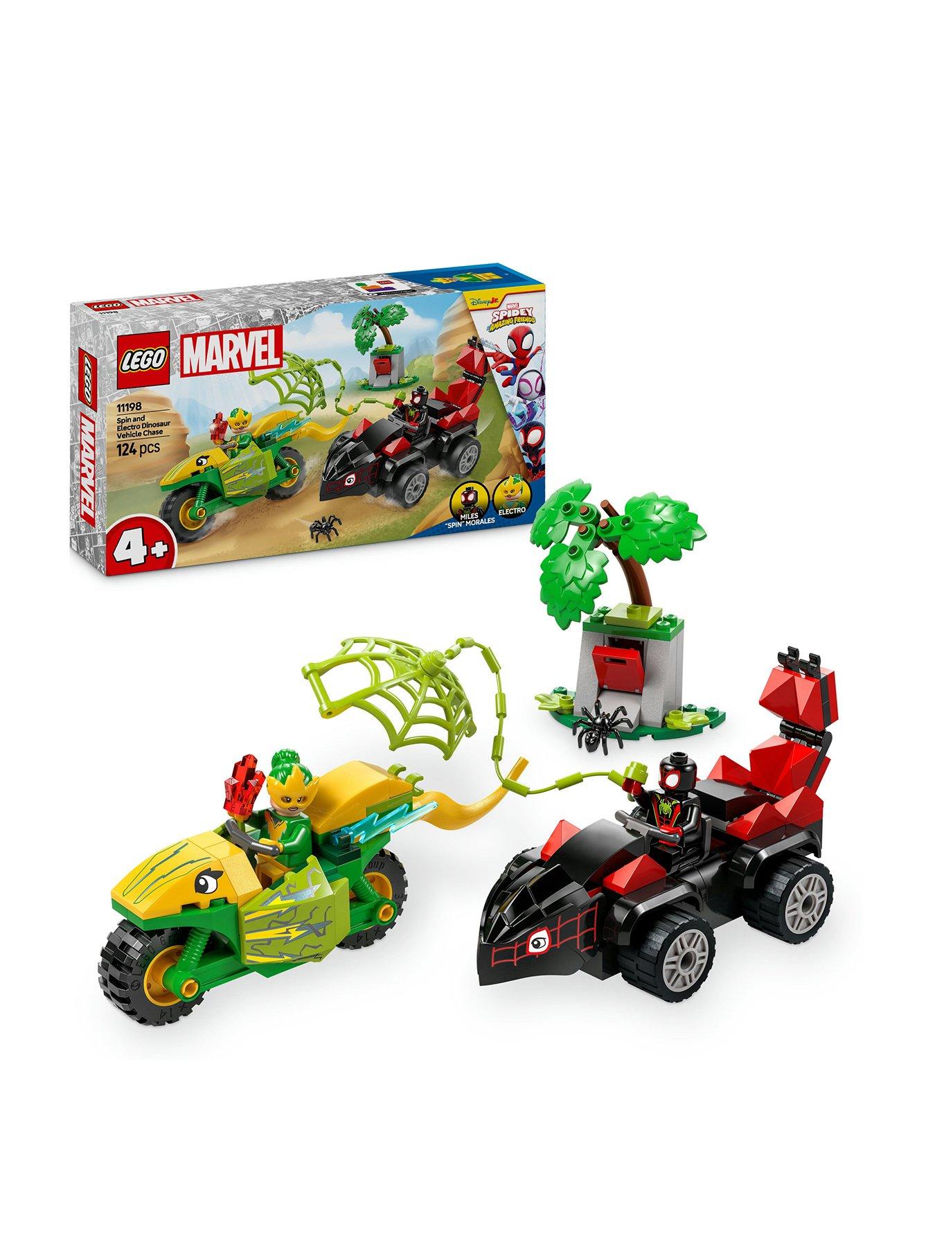 LEGO Spiderman Spin and Electro Dinosaur Vehicle Chase 11198 | Very